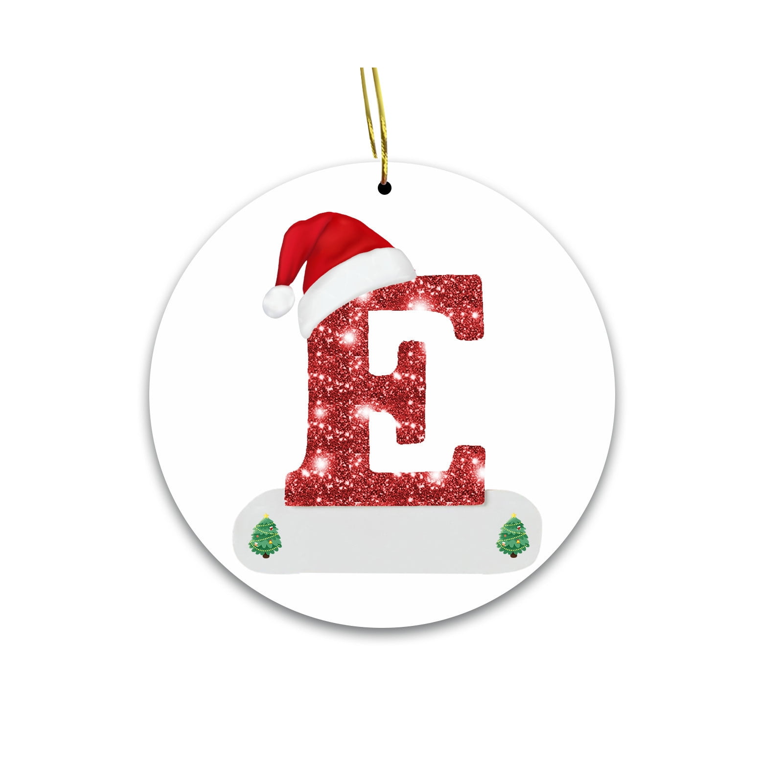 Lilgiuy Initial Name E Christmas Ornament, Personalized Name Xmas ...