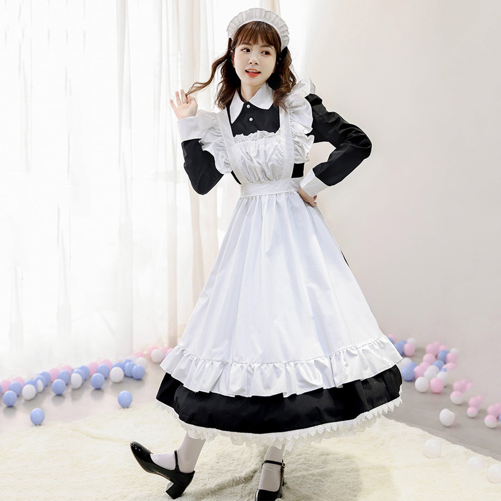 Lilgiuy Japanese Women Maid Outfit Cosplay Costume Victorian Maid Dress ...