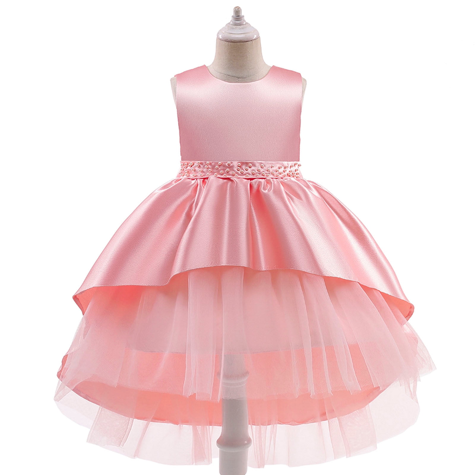 Lilgiuy Little Girls Princess Party Dress Fashionable Solid Color ...