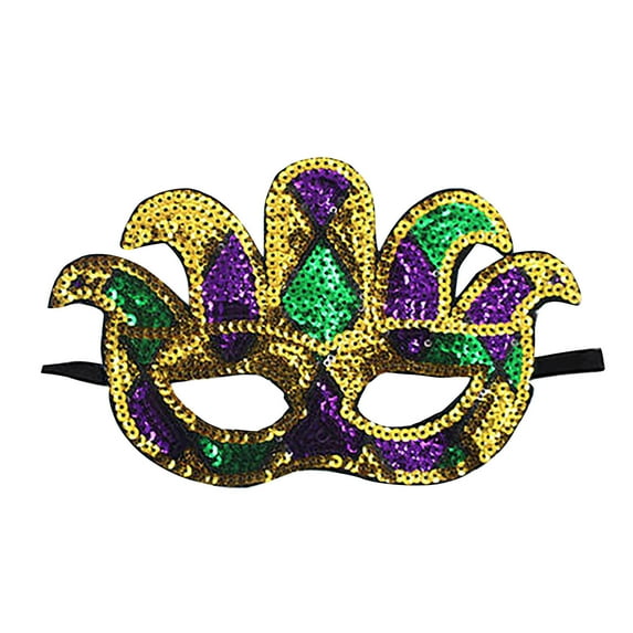Lilgiuy Mardi Gras Mask Masquerade Sequin Shiny and Sparkling Mask Fits ...