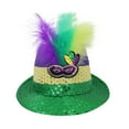 Lilgiuy Mardi Gras Top Hat with Feather Costume Accessories, Purple ...