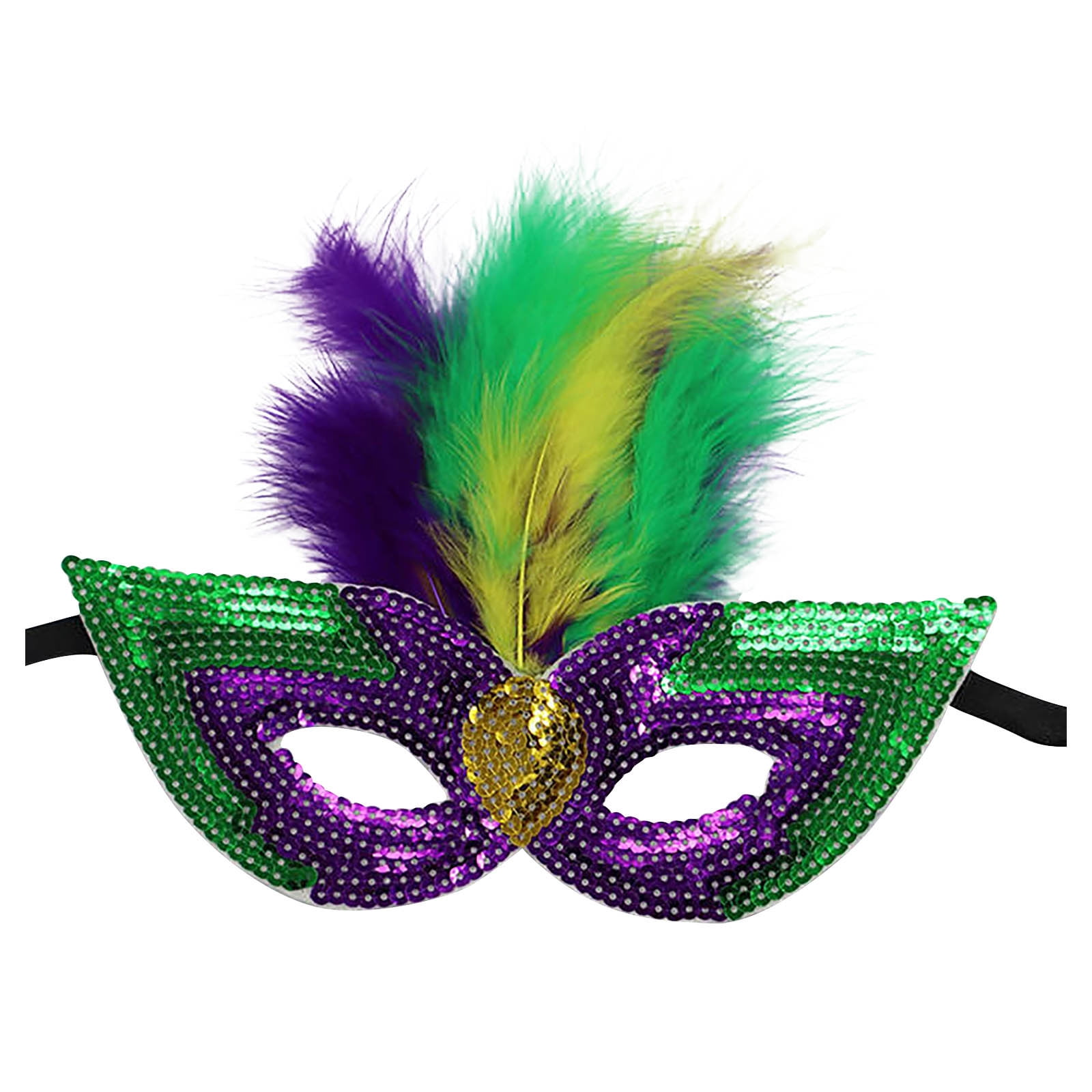 Lilgiuy Masquerade Mask with Feathers for Women Mardi Gras Feather Mask ...