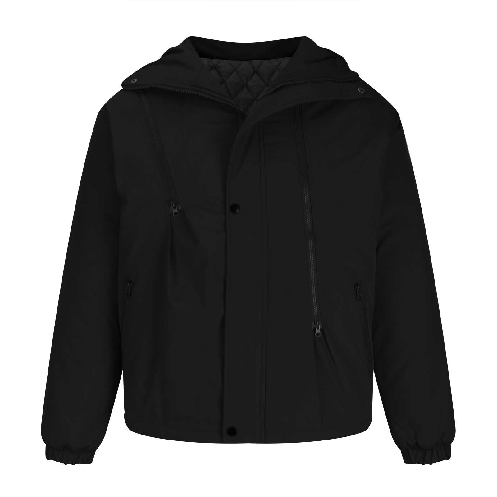 Lilgiuy Men Casual Solid Color Novelty Tooling Warm Thick Zipper ...