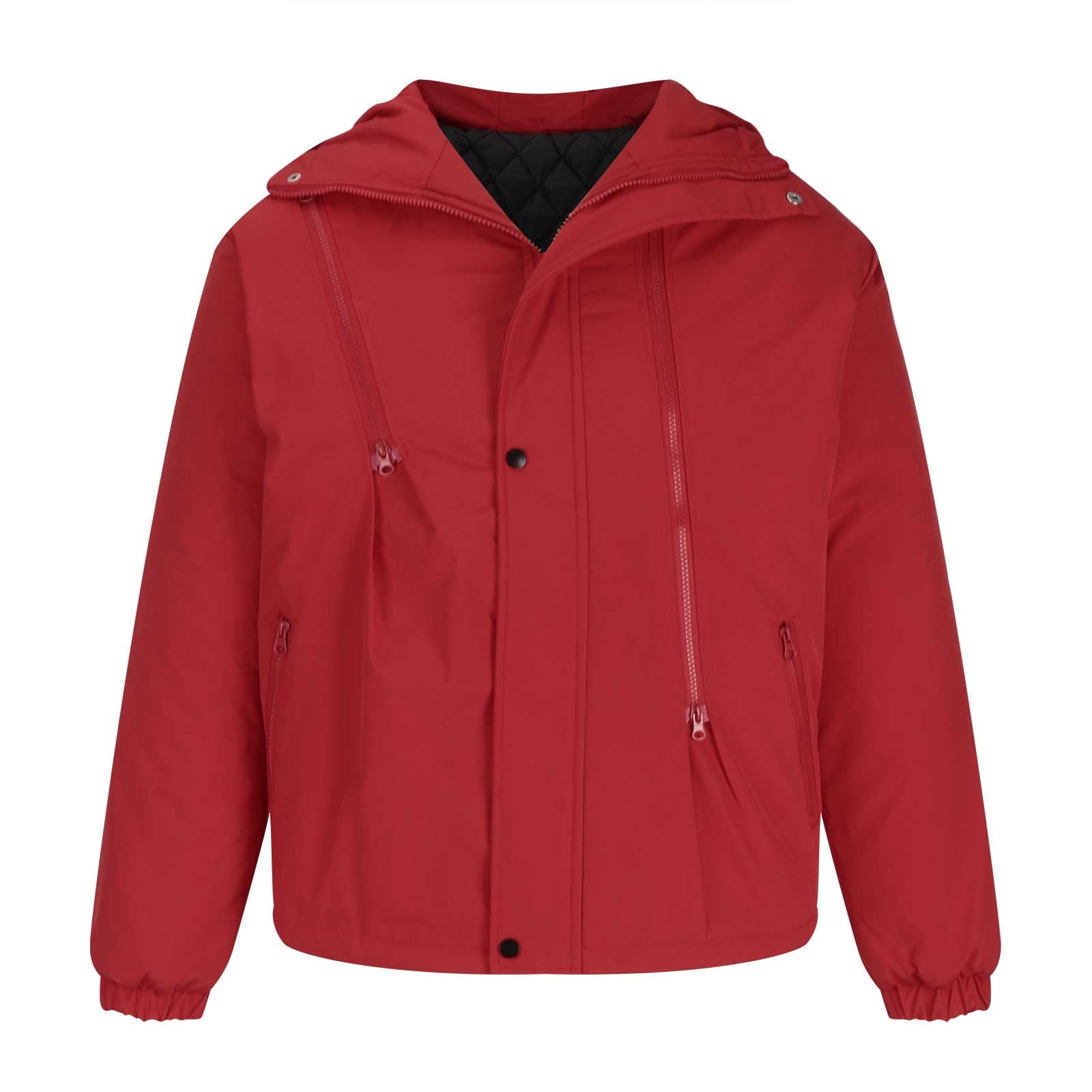 Lilgiuy Men Casual Solid Color Novelty Tooling Warm Thick Zipper ...