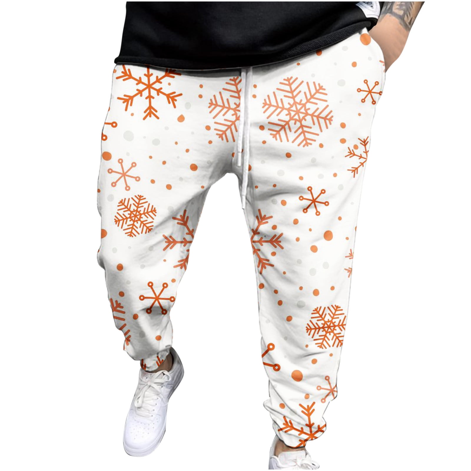 Lilgiuy Men Casual Sweatpants Christmas 3D Printed Elastic Trousers ...
