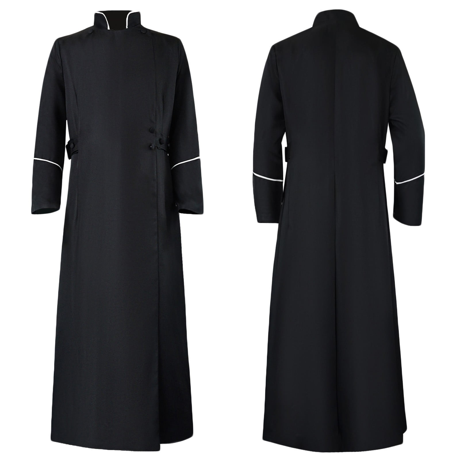 Lilgiuy Men Solid Halloween Long-sleeved Priest Robe Dress Costume ...