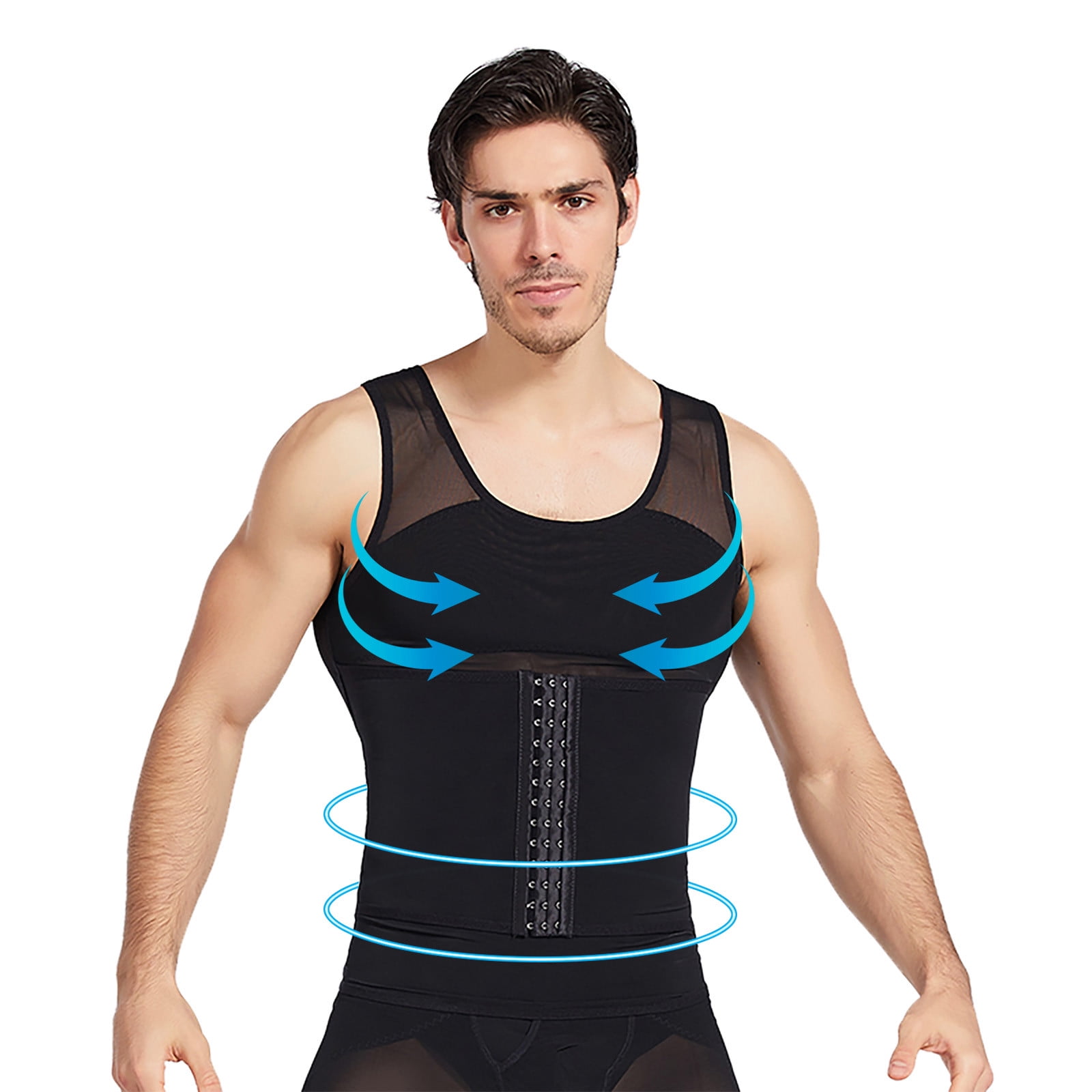 Lilgiuy Men's Buckle Adjustment Belly Shaper Corset Waist Corset Chest ...