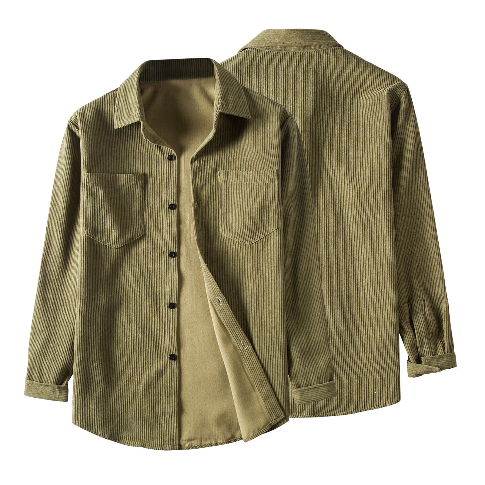 Lilgiuy Men's Corduroy Multi-pocket Shirt Jacket - Walmart.com