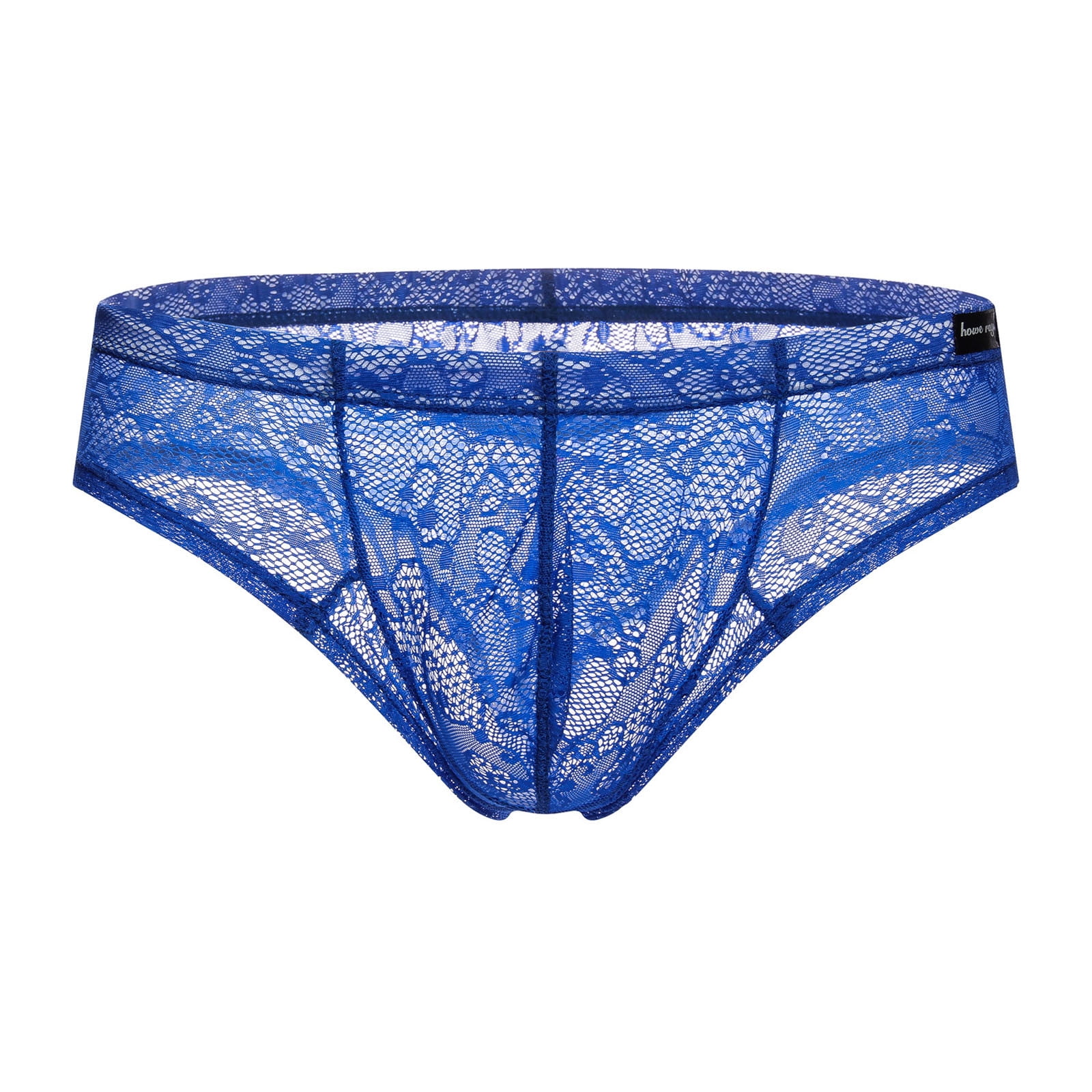 Lilgiuy Men's Lace Briefs Charming Transparent Low Waist Small Flat ...