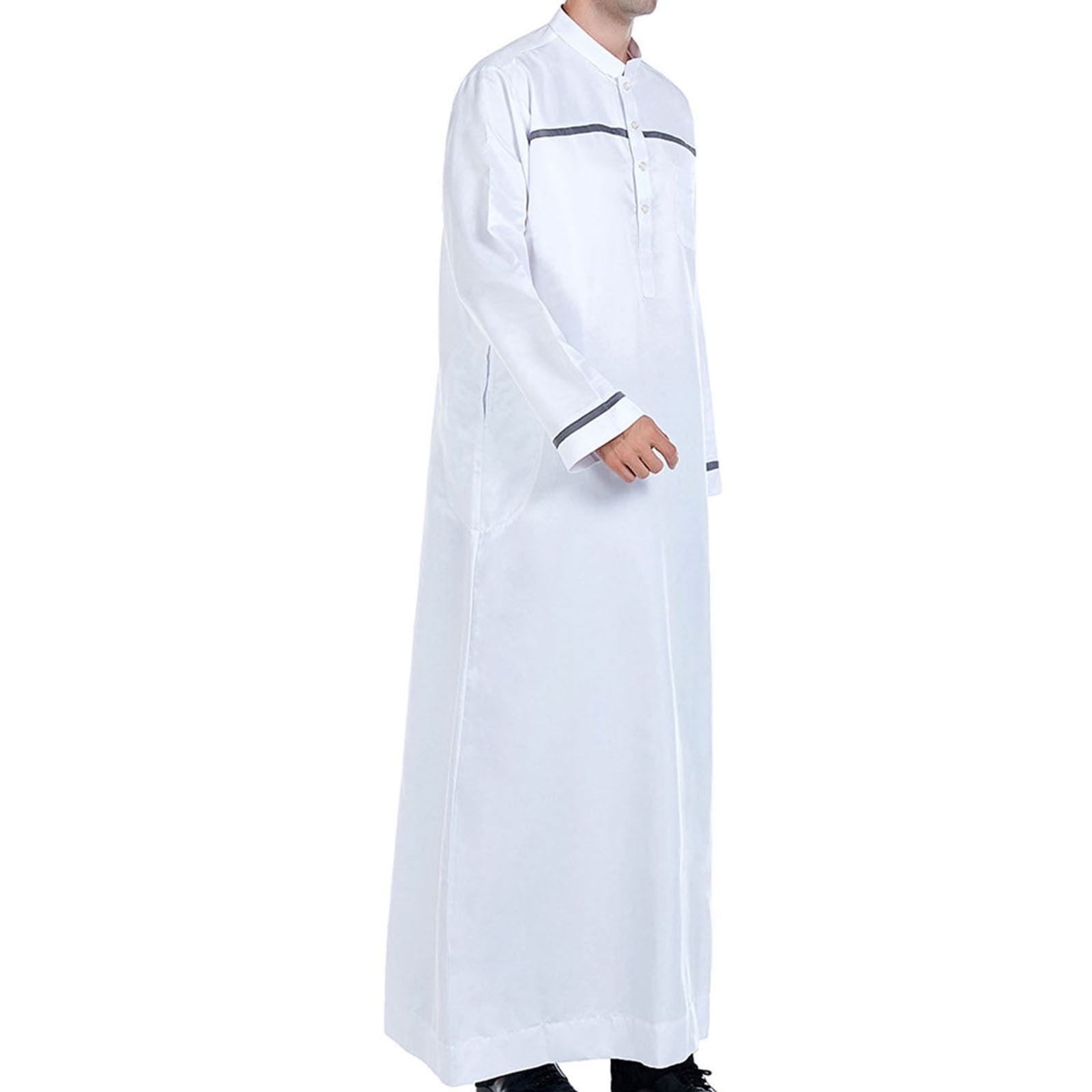 Lilgiuy Men's Muslim Robe Arab Middle Robe Long Style Long Sleeve ...