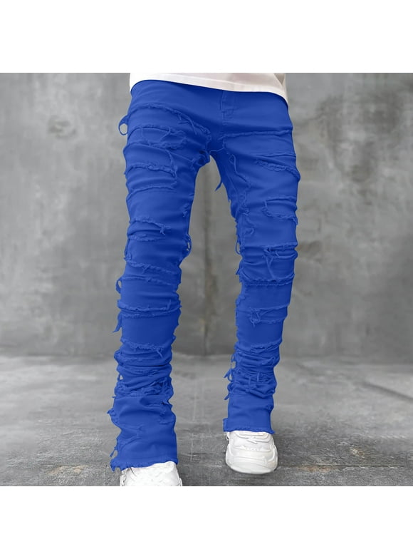 Stacked Denim Jeans Mens