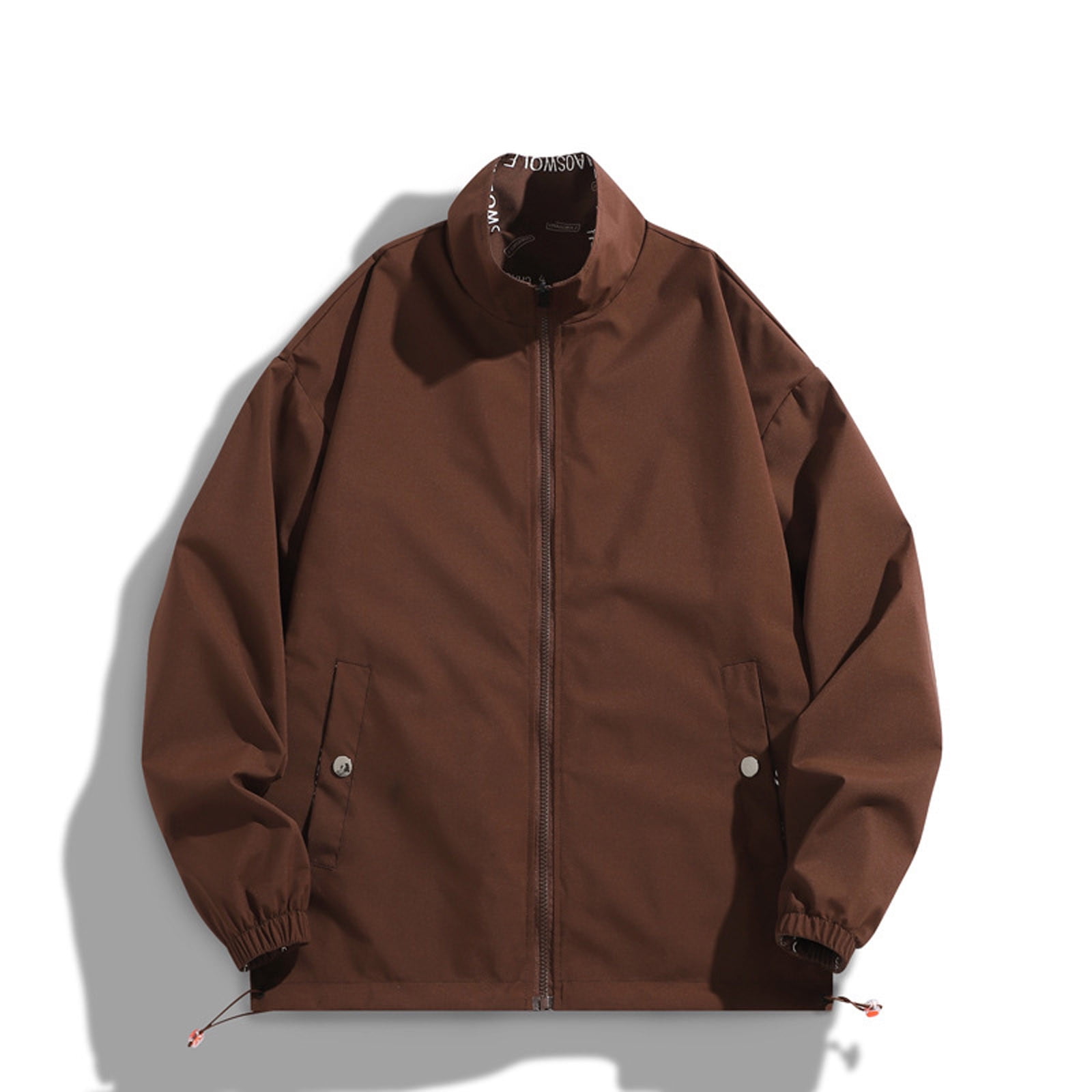 Lilgiuy Men's Thin Windbreaker with Double-sided Wearable Slim Zippered ...