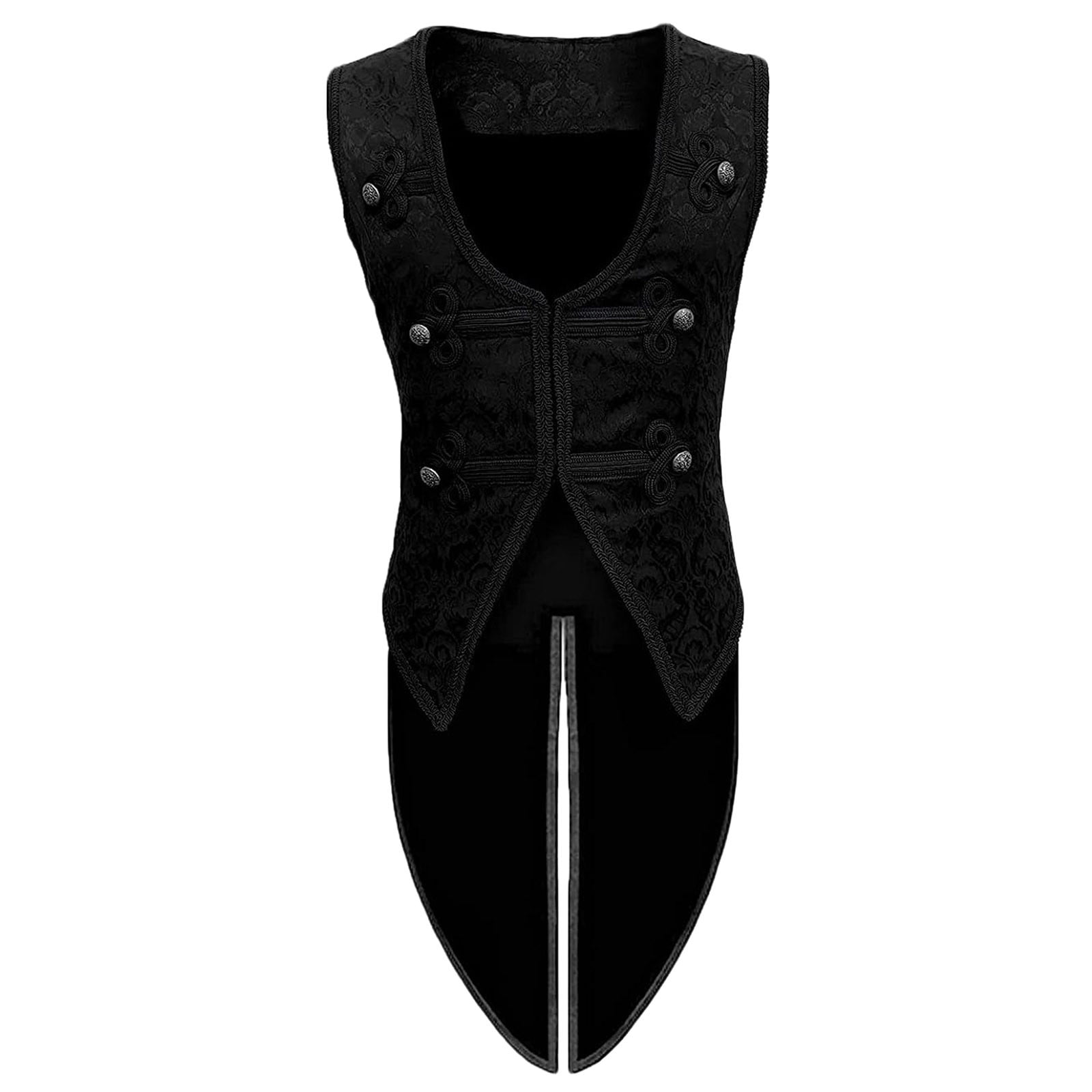Lilgiuy Mens Gothic Steampunk Retro Vest Fashion Black V-neck Court ...