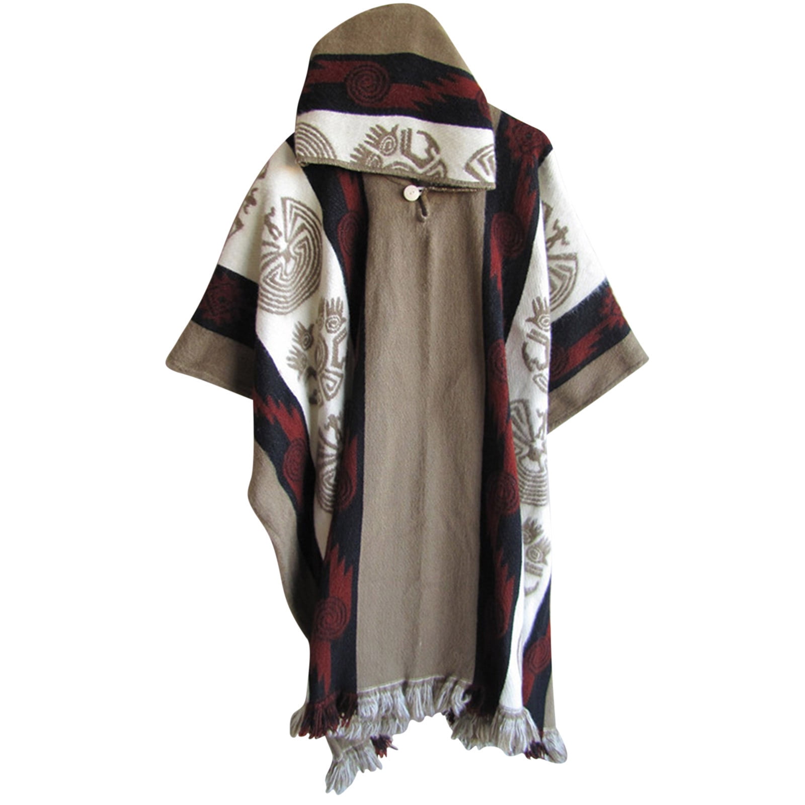 Lilgiuy Mens Ponchos Cape Adult Pancho Medieval Cloak with Hood Cowboy ...
