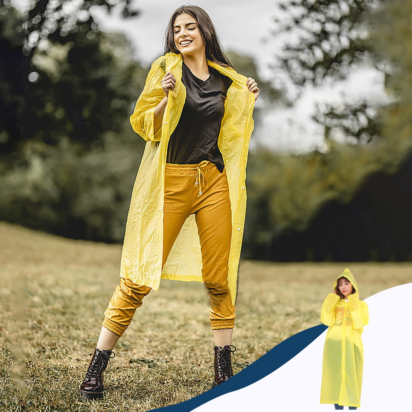 Lilgiuy Outdoor Rain Poncho Sports Raincoats Portable Lightweight ...