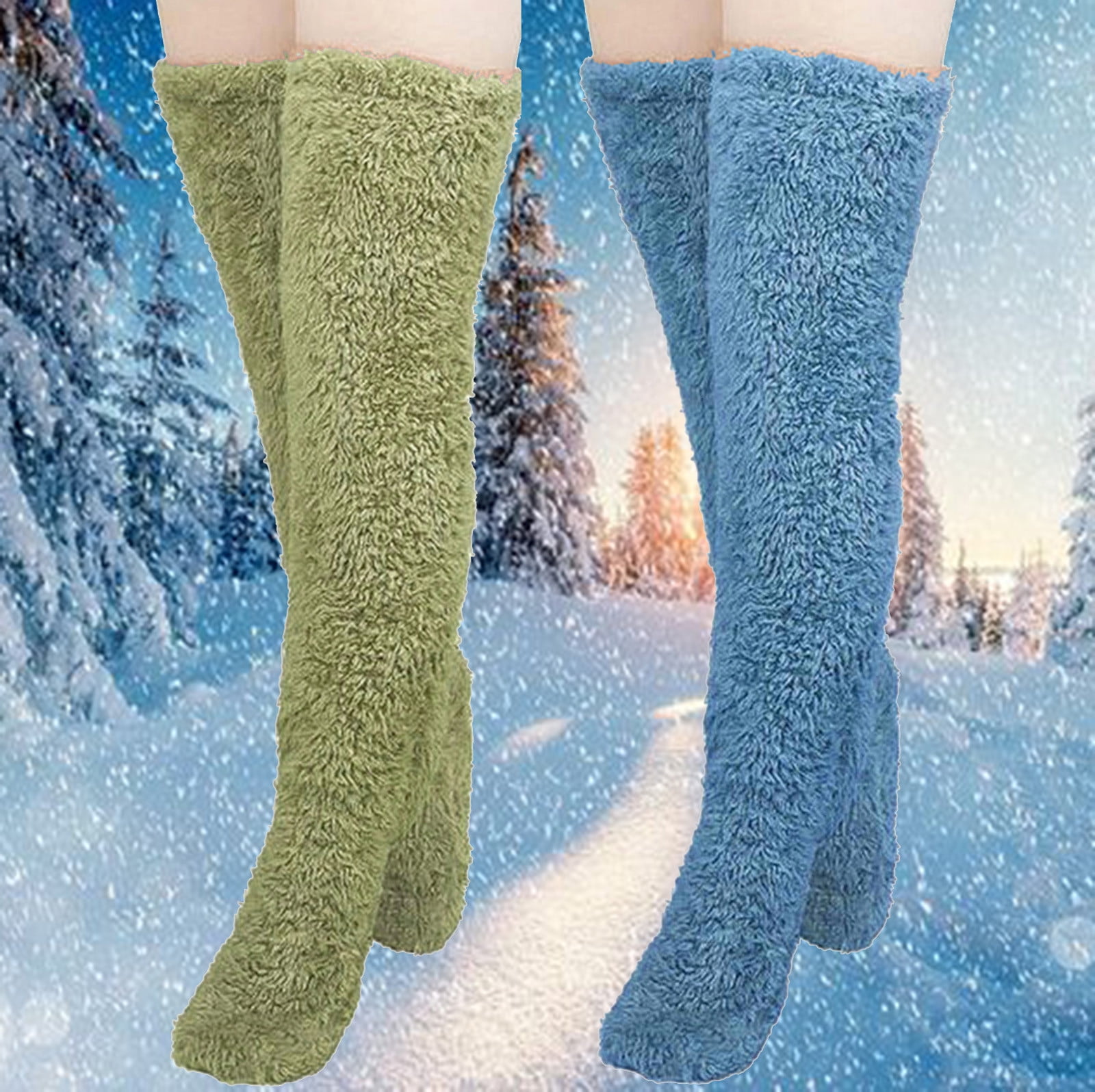 Lilgiuy Over Knee Slipper Socks for Women Girls High Plush Slipper ...