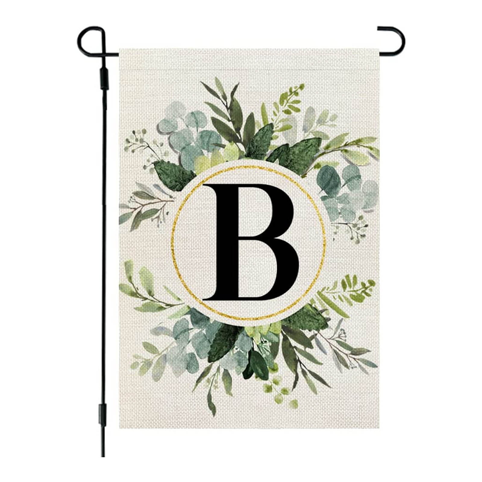 Lilgiuy Personalized Letter B Garden Flag Vertical Double Sided Initial ...