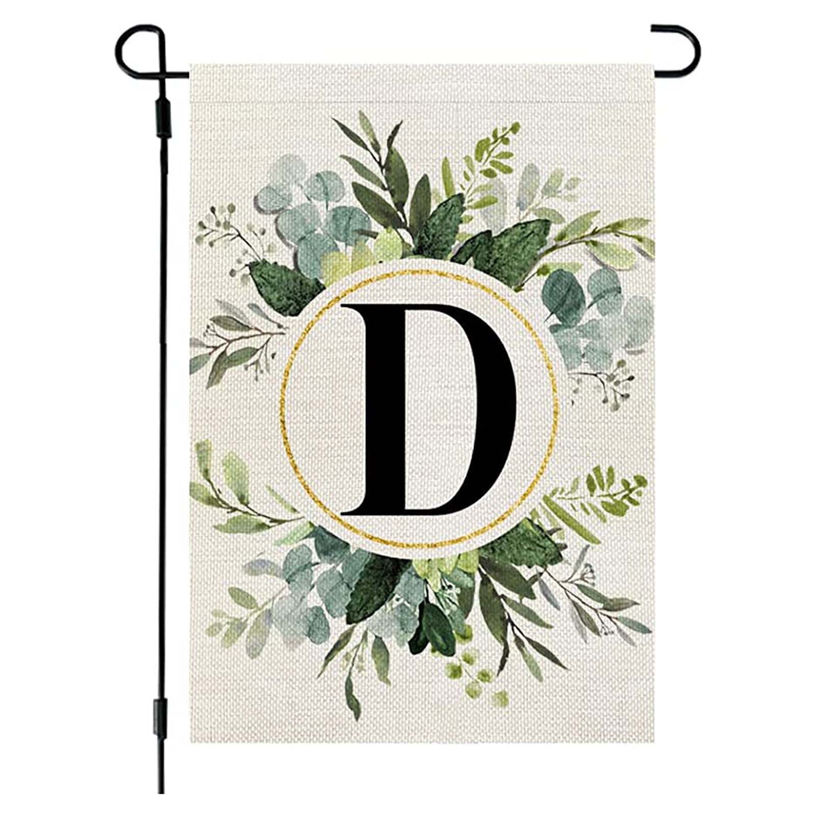 Lilgiuy Personalized Letter D Garden Flag Vertical Double Sided Initial ...
