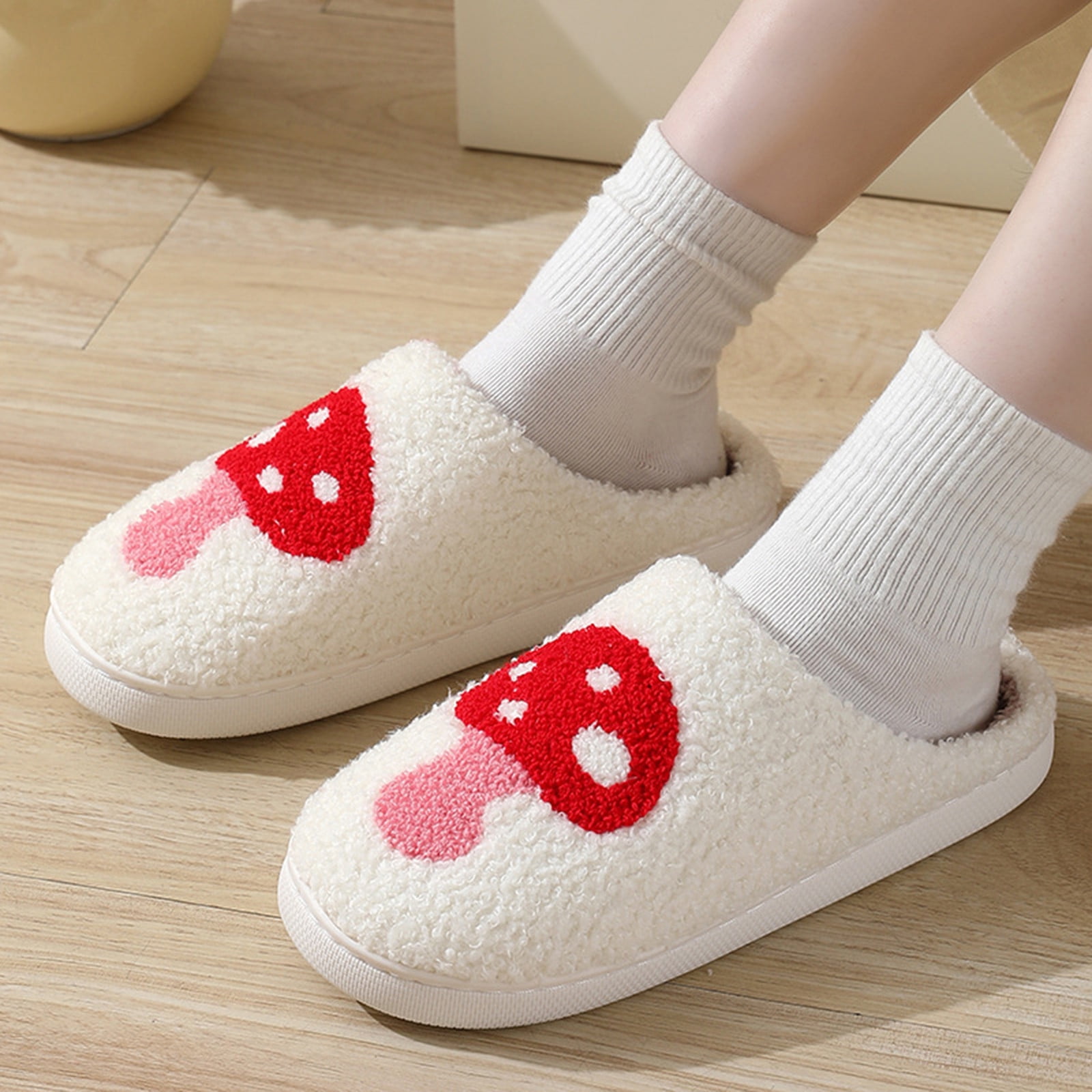 Lilgiuy Platform Slippers for Women, A Pair of Lazy Slippers Curly Cozy ...