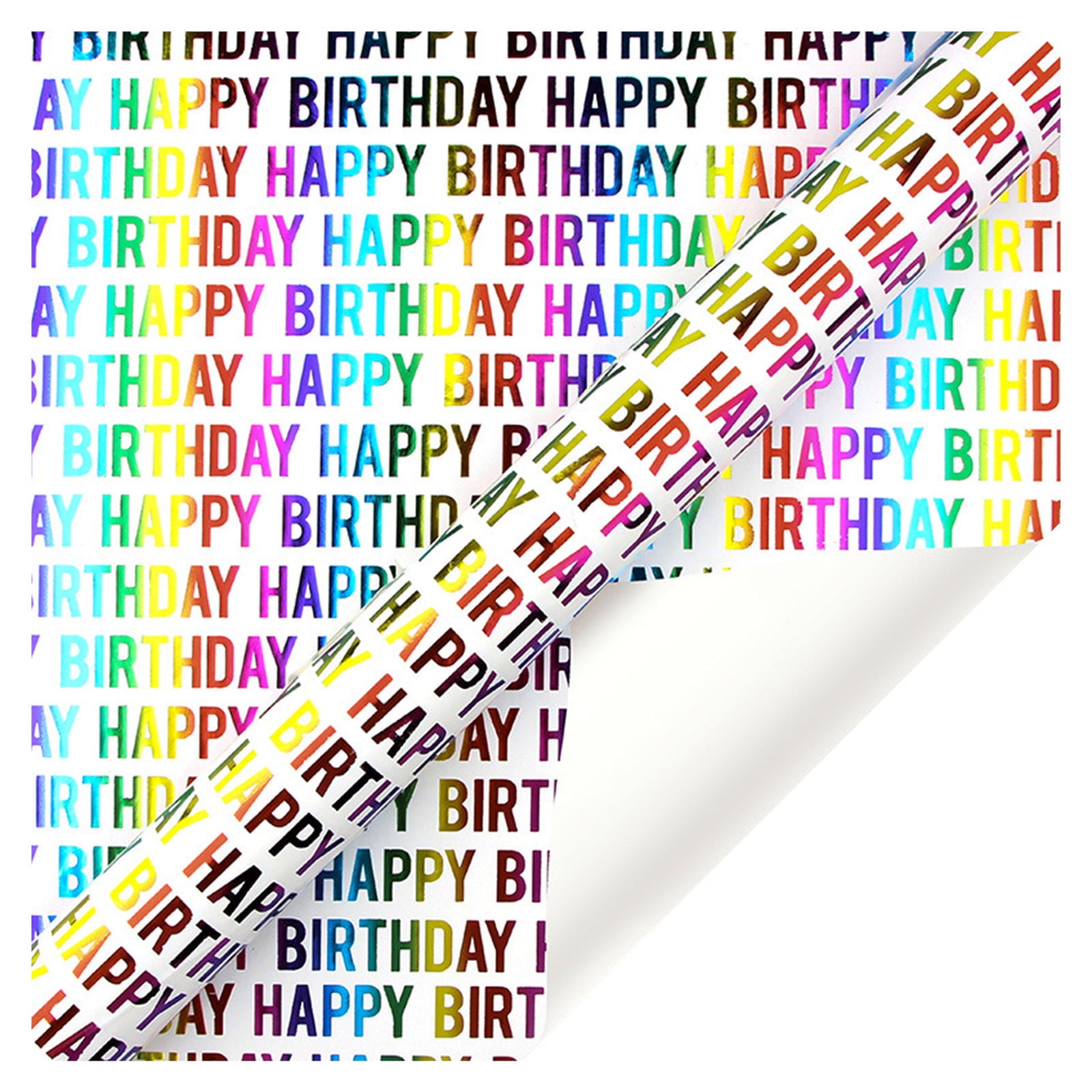 Lilgiuy Reversible Birthday Wrapping Paper Roll for Boys Girls Kids Men ...