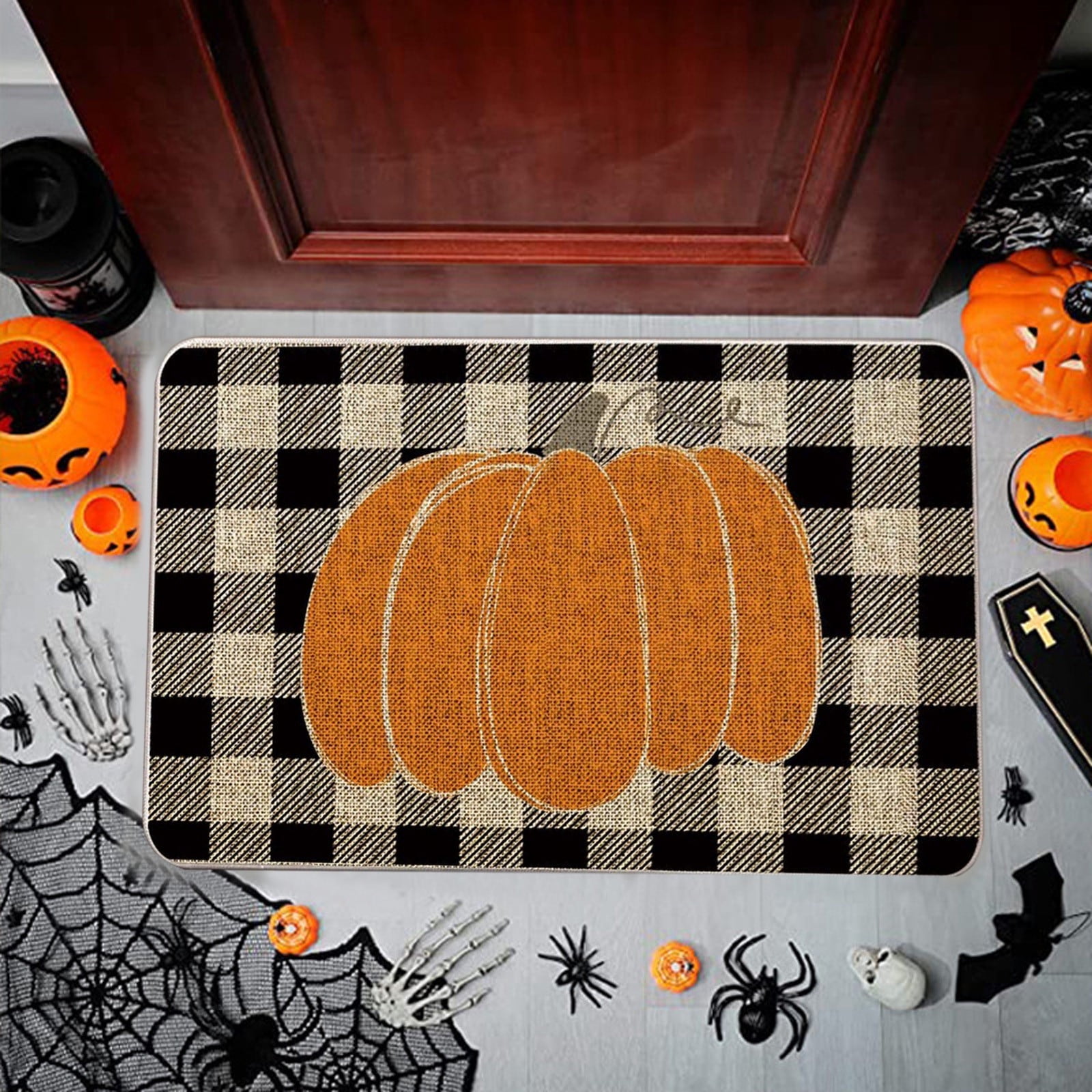 Lilgiuy Sales Halloween-Themed Pumpkin Door Mat - Spooky Entryway Rug ...