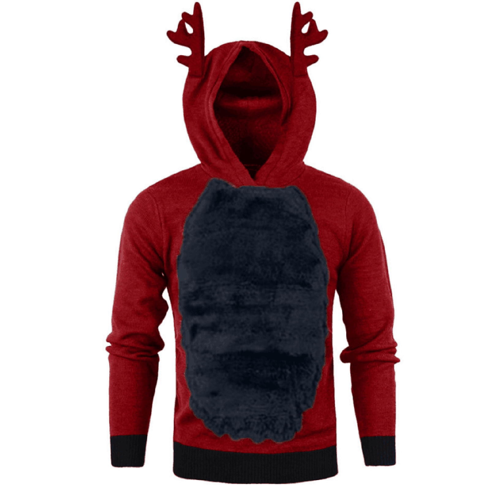 Honeeladyy Sales Online Men's Christmas Reindeer Hoodie,padded antlers ...
