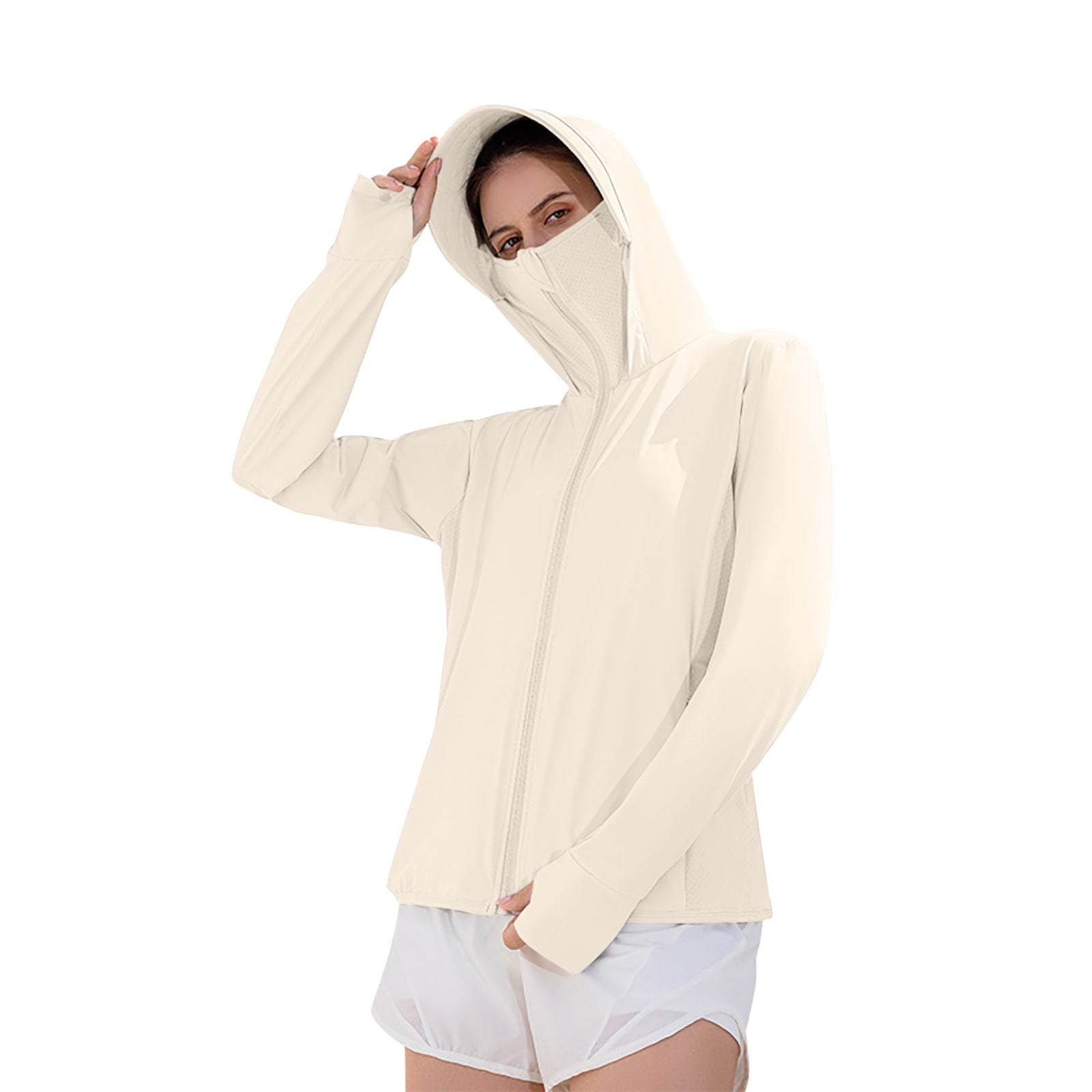 Lilgiuy Sun Protection Hoodie for Women Sun Protection Shirts Thin ...