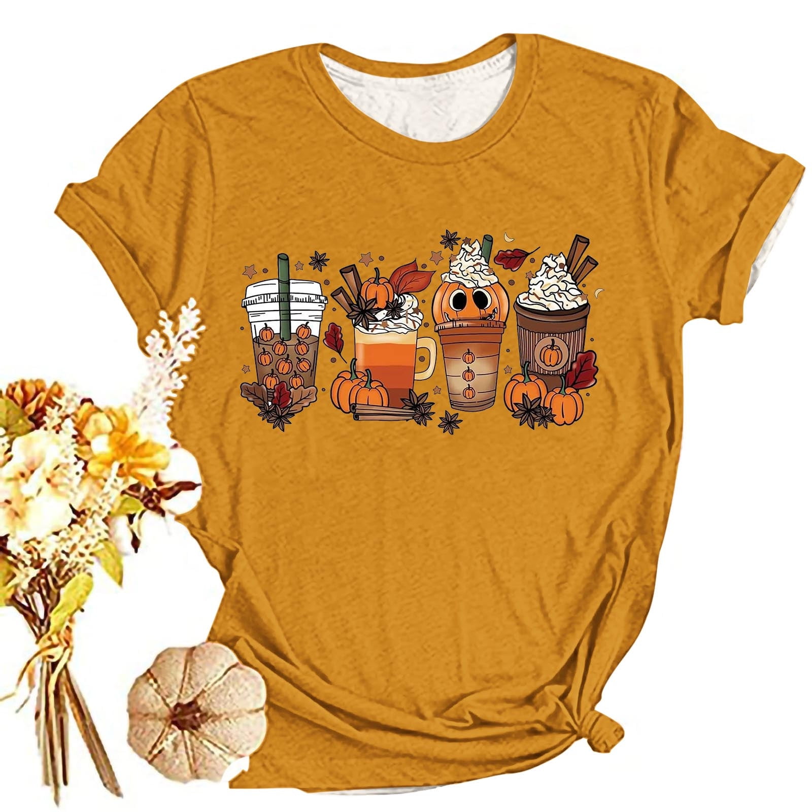 Lilgiuy Thankful Grateful Blessed Shirts for Women Thanksgiving Pumpkin ...