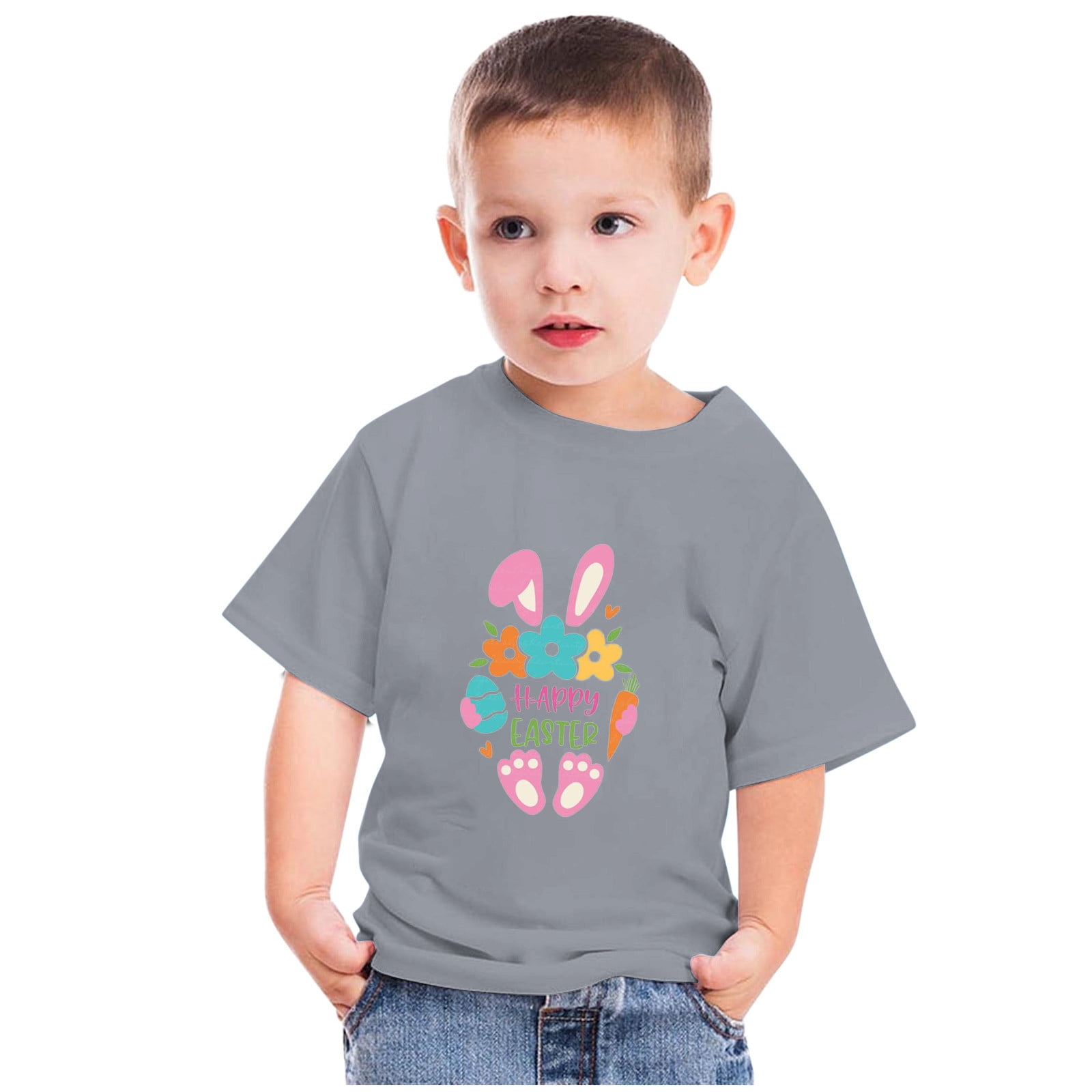 Lilgiuy Toddler Boys Girls Easter Shirt Cute Flower Carrot Bunny ...