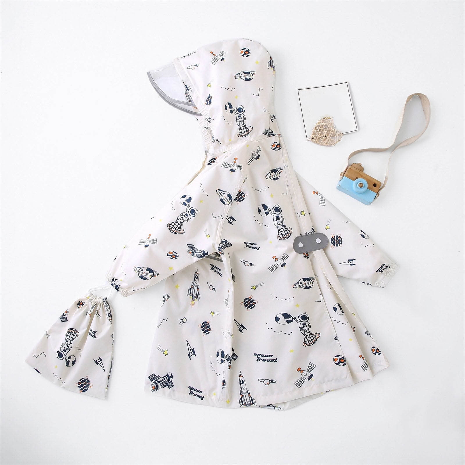 Lilgiuy Toddler Raincoat Boys Girls Rain Poncho Cute Cartoon Print ...