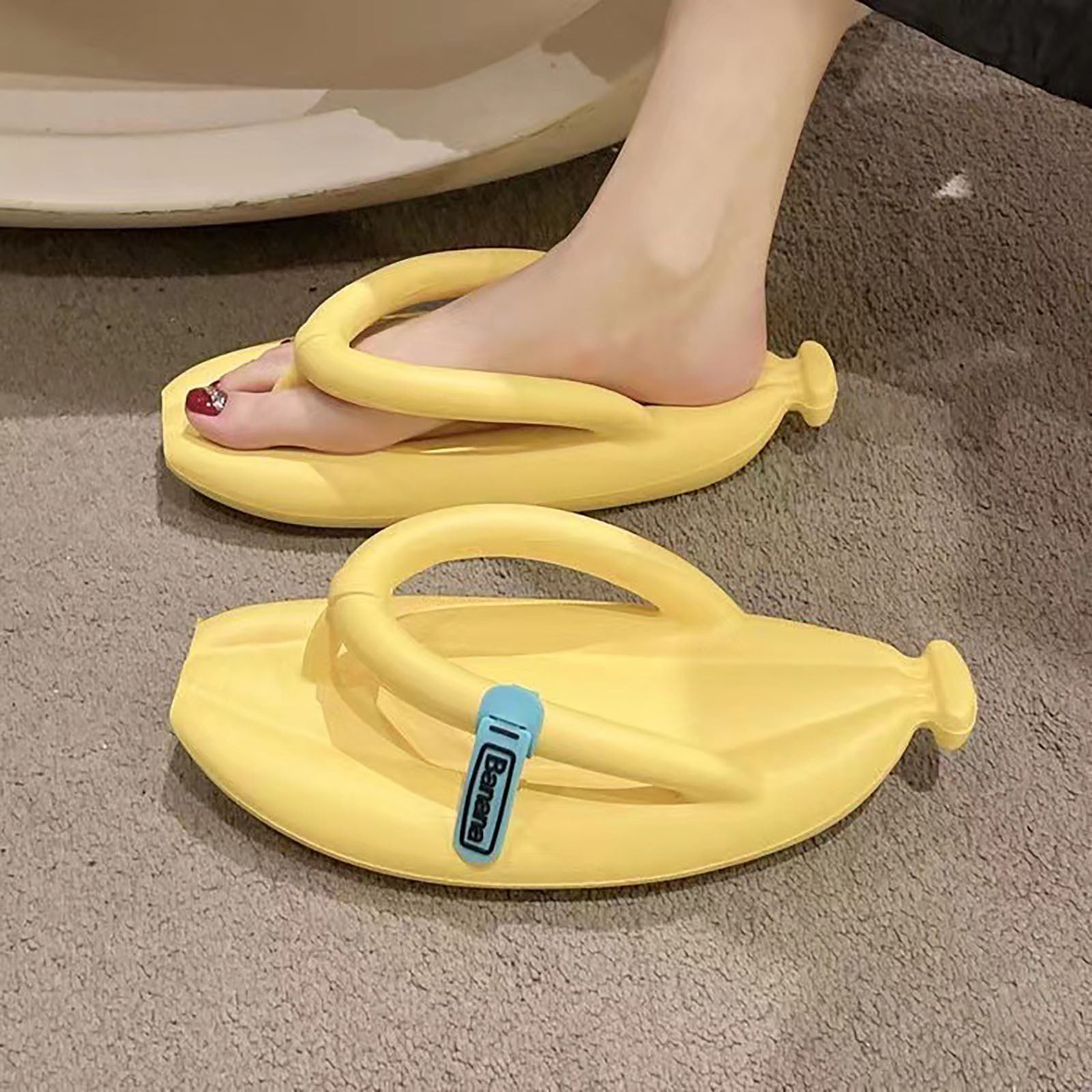 Lilgiuy Unisex Banana Shape Flip Flops Slides Sandals Non Slip ...