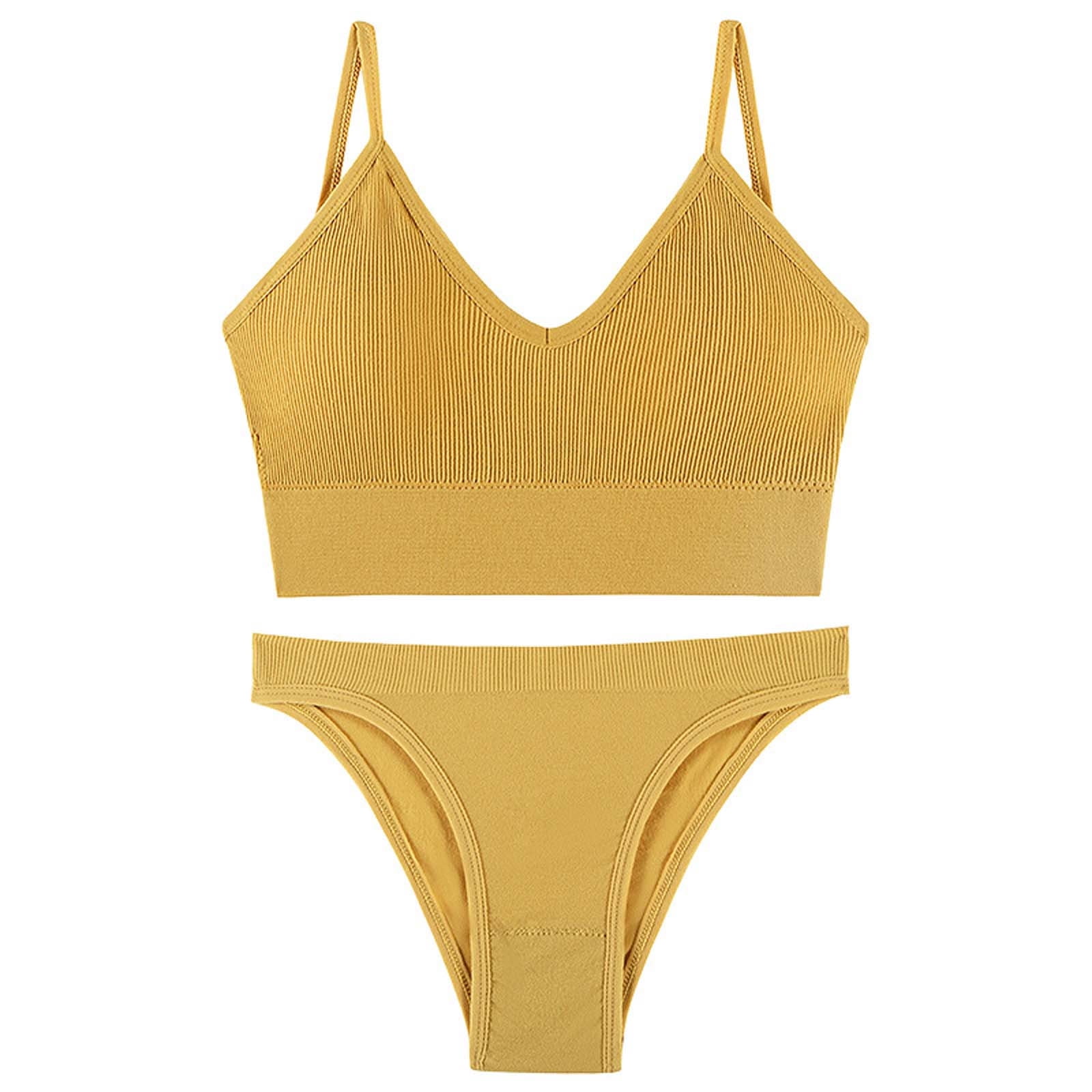 Lilgiuy Women Vest Underwear Set Charming Steel Ringless Bra Thin ...