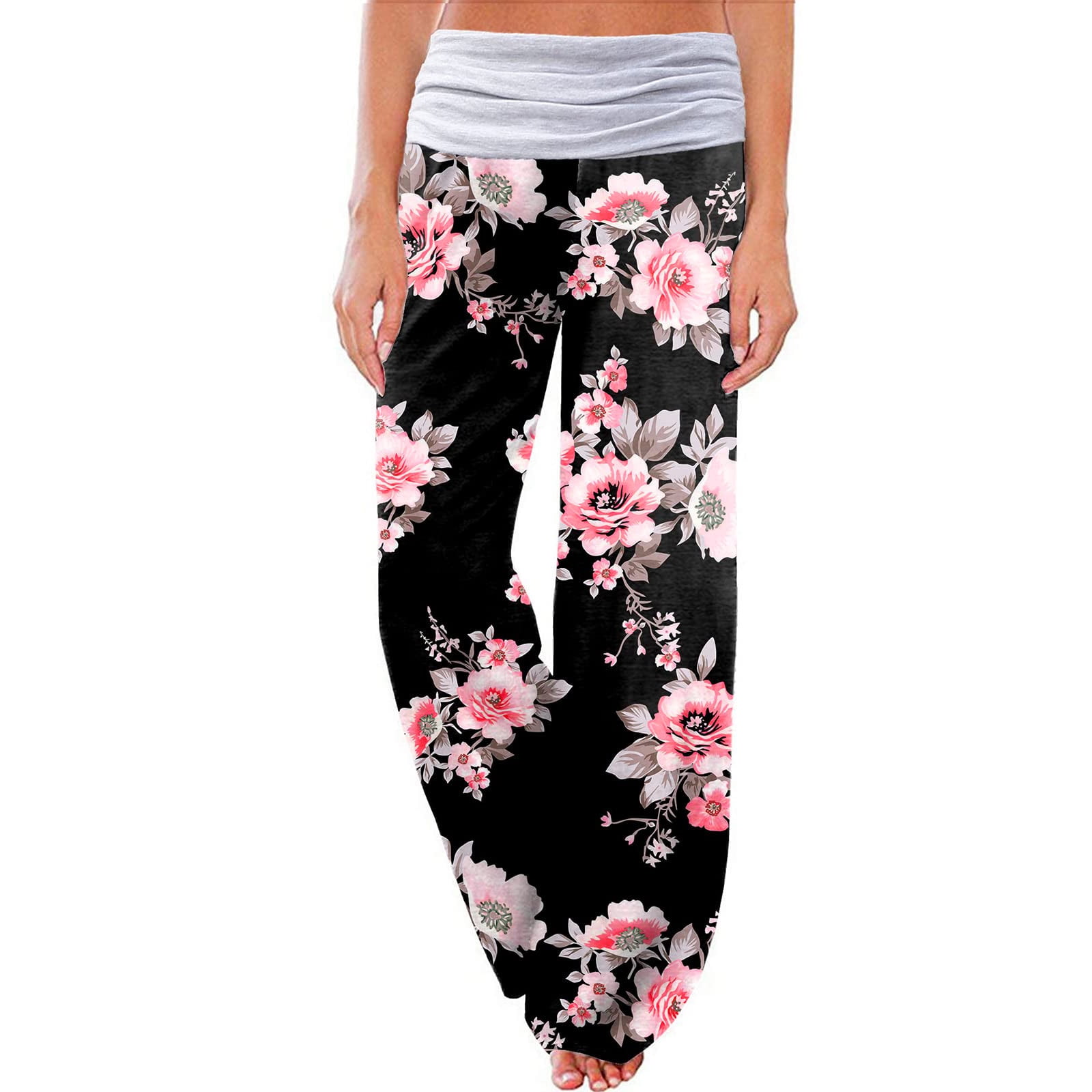 Lilgiuy Women's Comfy Pajama Pants Wide Leg Lounge Palazzo Yoga Pants ...