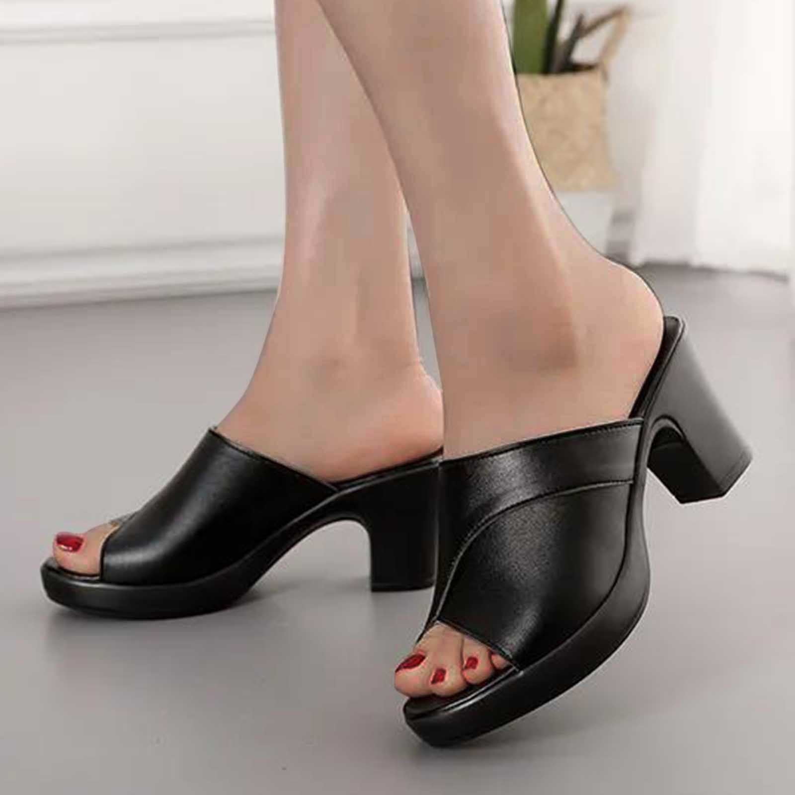 Lilgiuy Women's Wedge Platform Sandals Summer Casual Round Open Toe ...