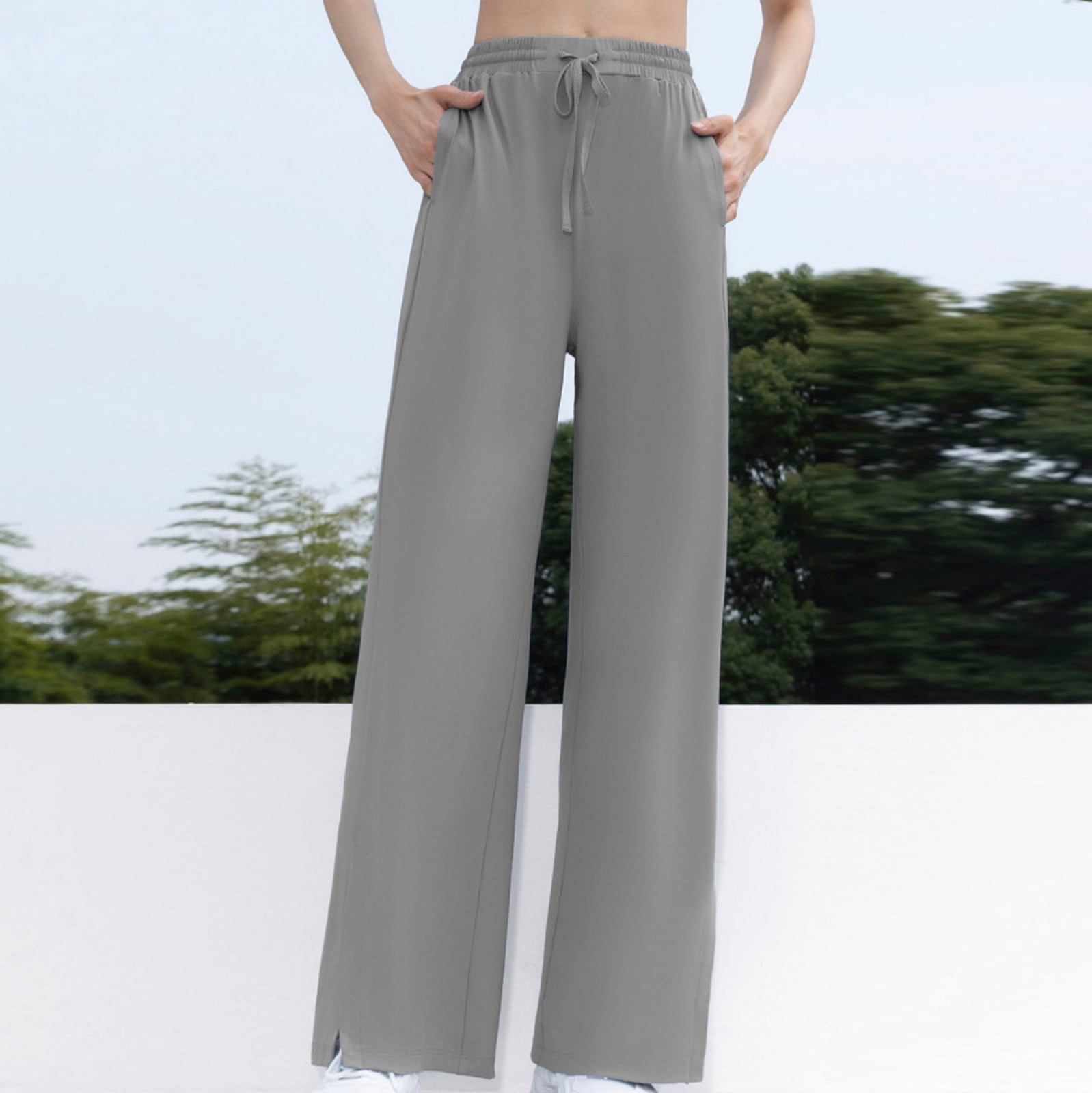 Lilgiuy Women's Wide Leg Pants With Loose Drape, High Elasticity, Sun ...