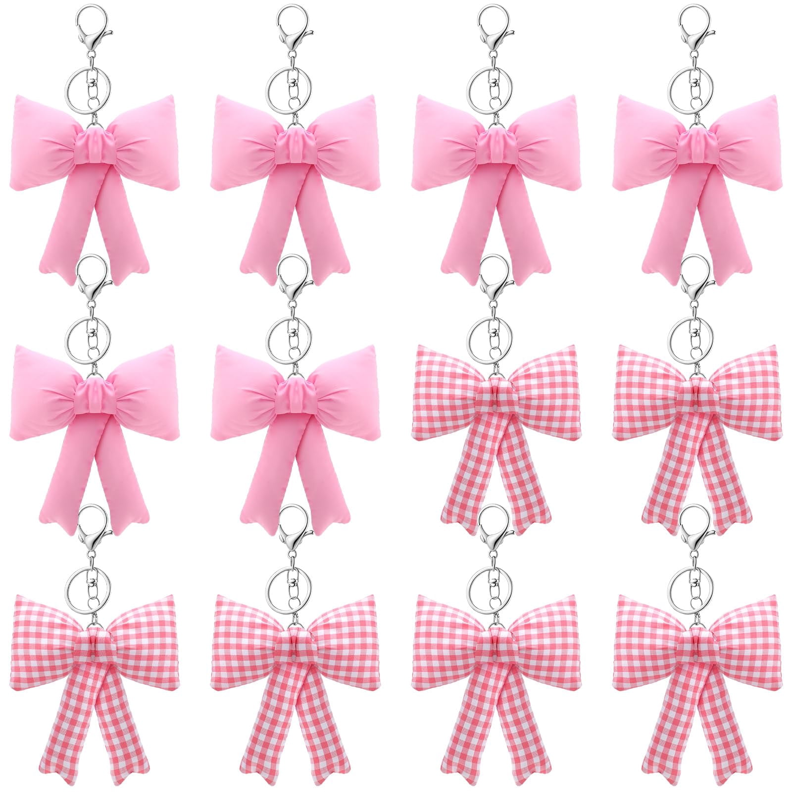 Liliaafar 12 Pcs Pink Bow Party Favors Keychains Bow Knot Purse Bag ...