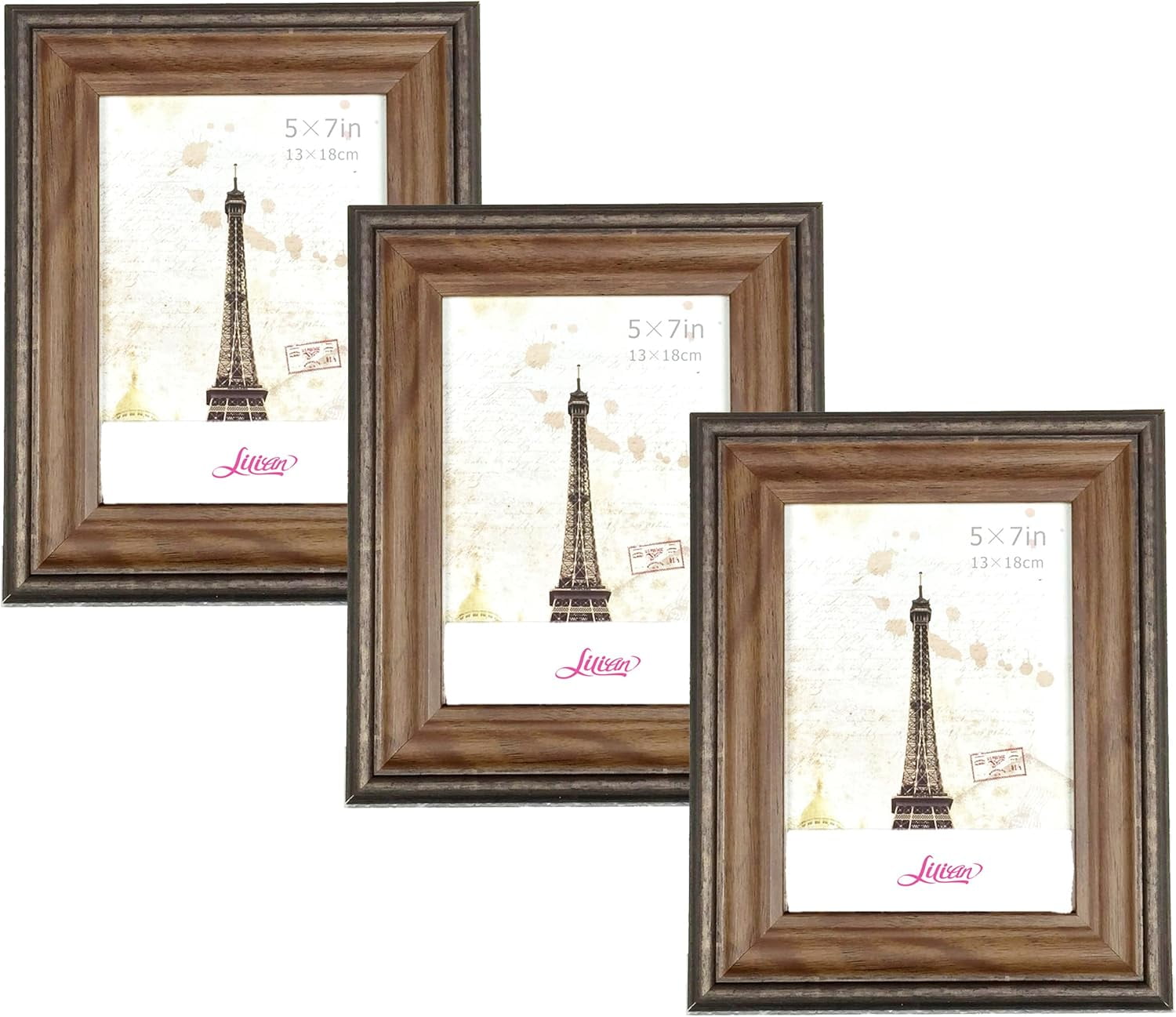 Lilian Wood-like Display 4x6 Desk Photo Frame(3-Pack) - Walmart.com