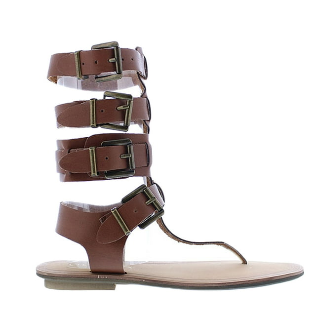 Liliana AVIS-3 Women Leatherette Strappy T-Strap Gladiator Thong Sandal ...