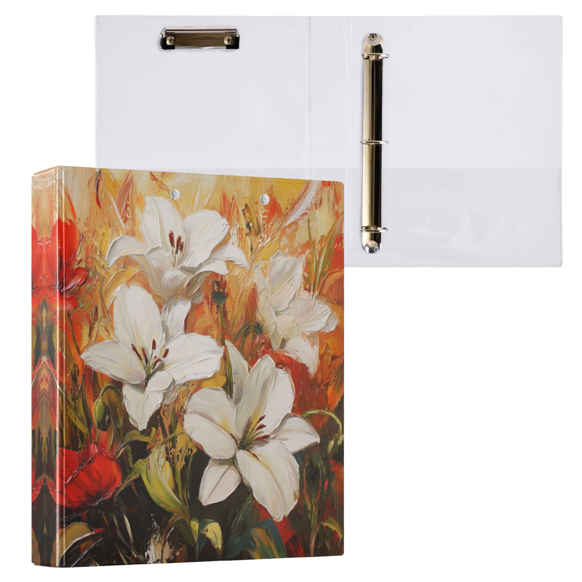 Lilies Of An Oil Painting 3 Ring Hardcover Binders 1.5in Round Rings ...