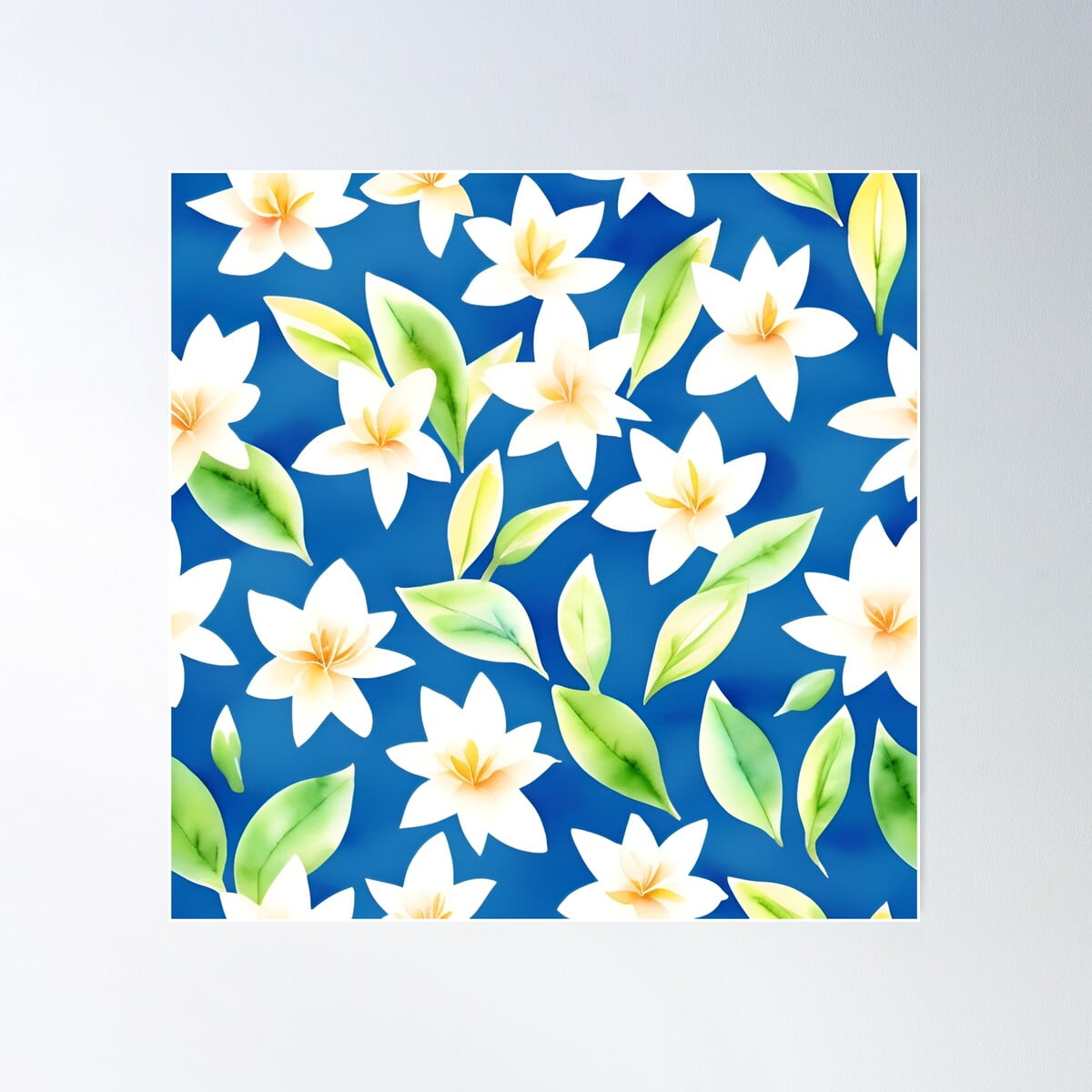 Lilies Under The Sky Poster Wall Art, Modern Wall Decor For Living Room ...