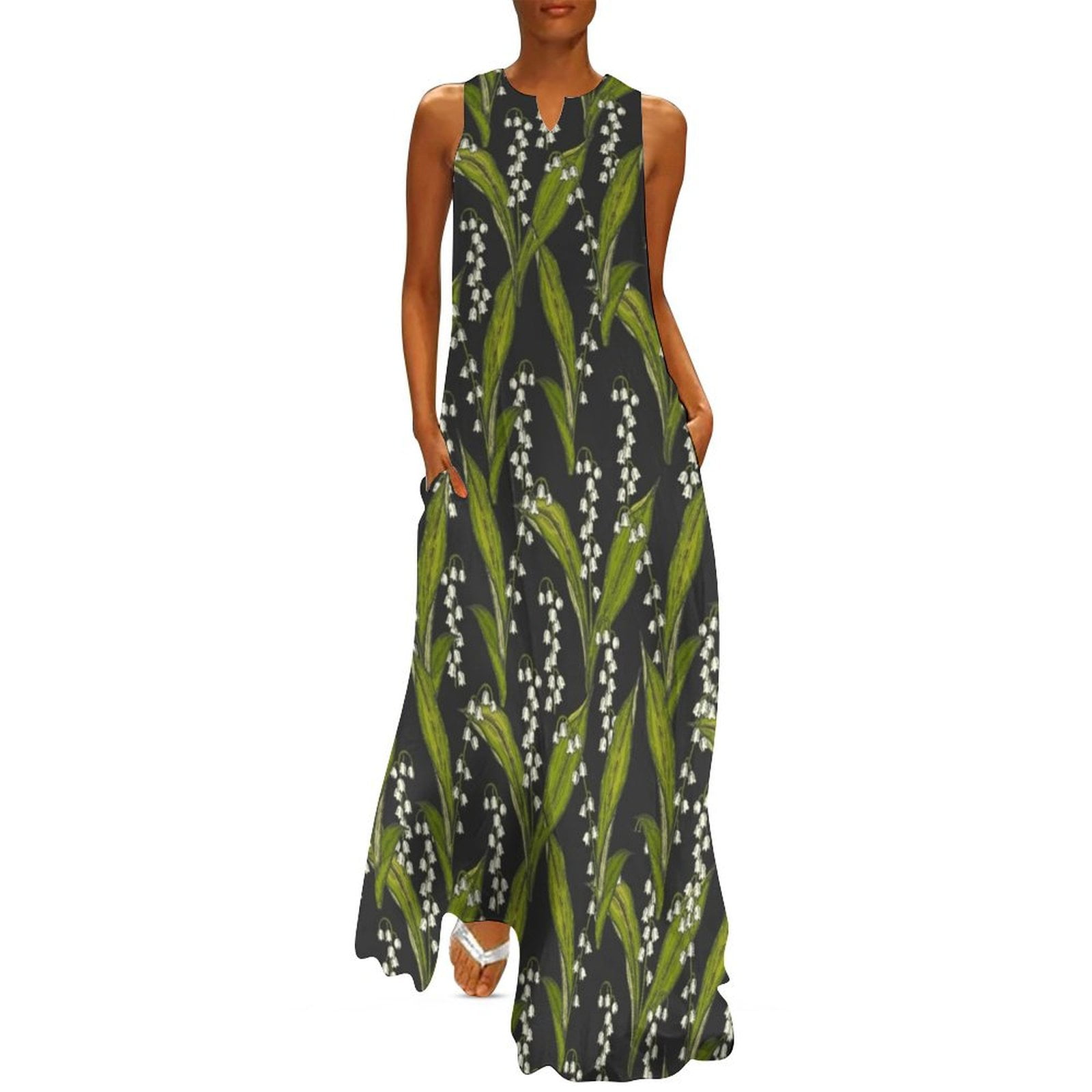Lilies of the valley Long Dress elegant chic women dresses promotion ...