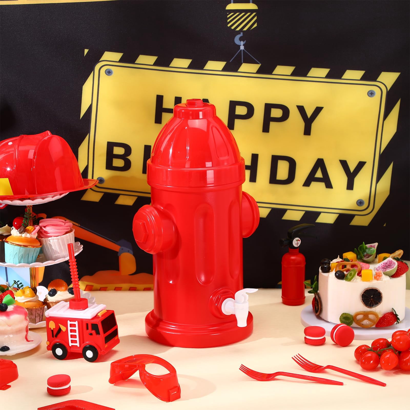 Liliful 1.5 Gallon AJH3 Fire Hydrant Drink Dispenser Firefighter ...