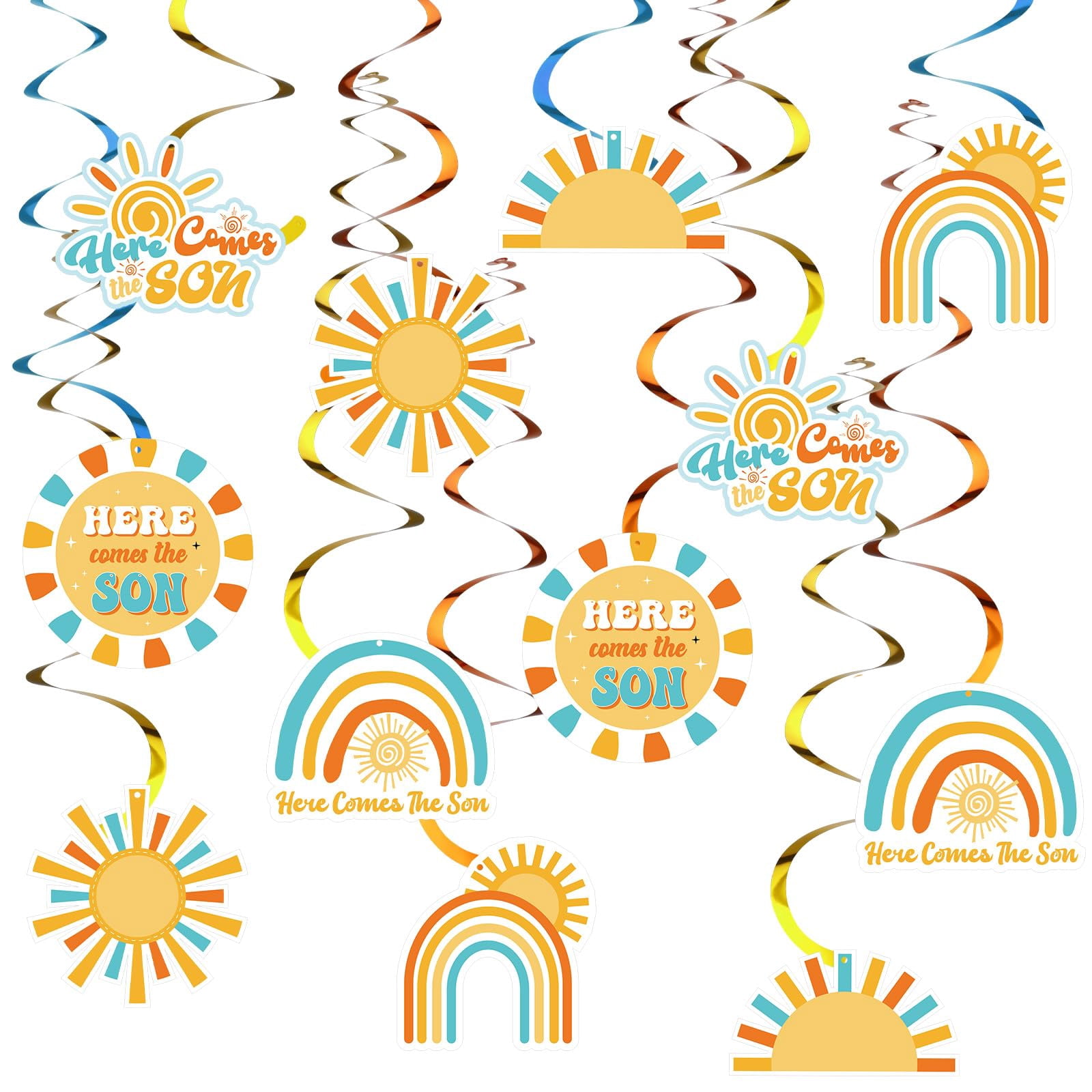 Liliful 24 PackEGSC Here Comes the Son Birthday Decorations, Boho Sun ...