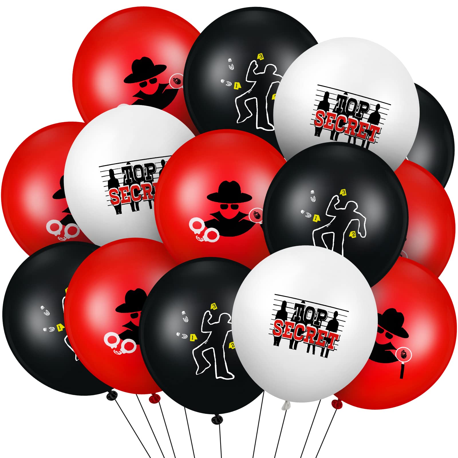 Liliful 60 Pcs Top Secret Spy AIS1 Theme Balloon Detective Decoration ...