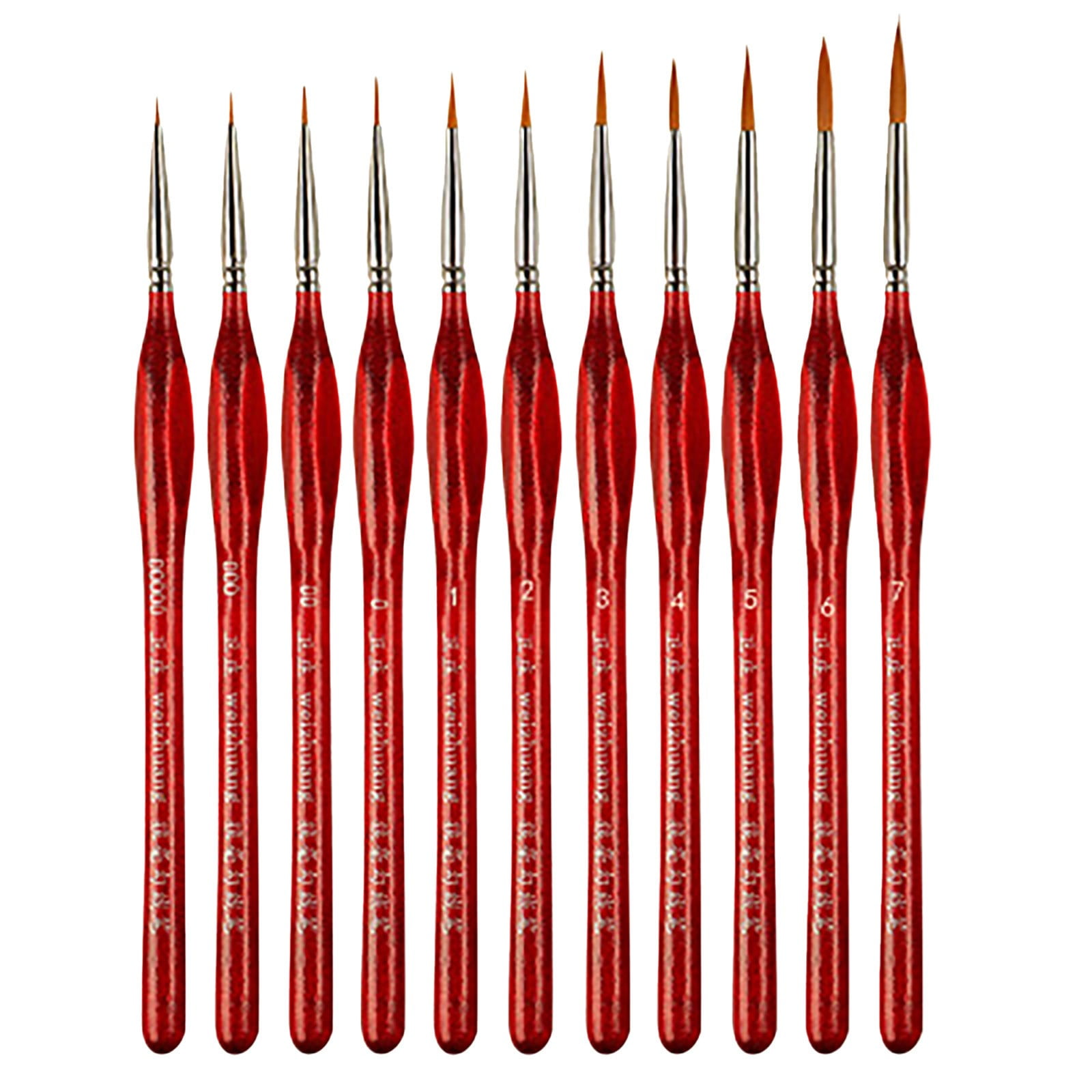 Lililumin Pen 11 Pcs Miniature Detail Paint Brush Set with Natural Wood ...