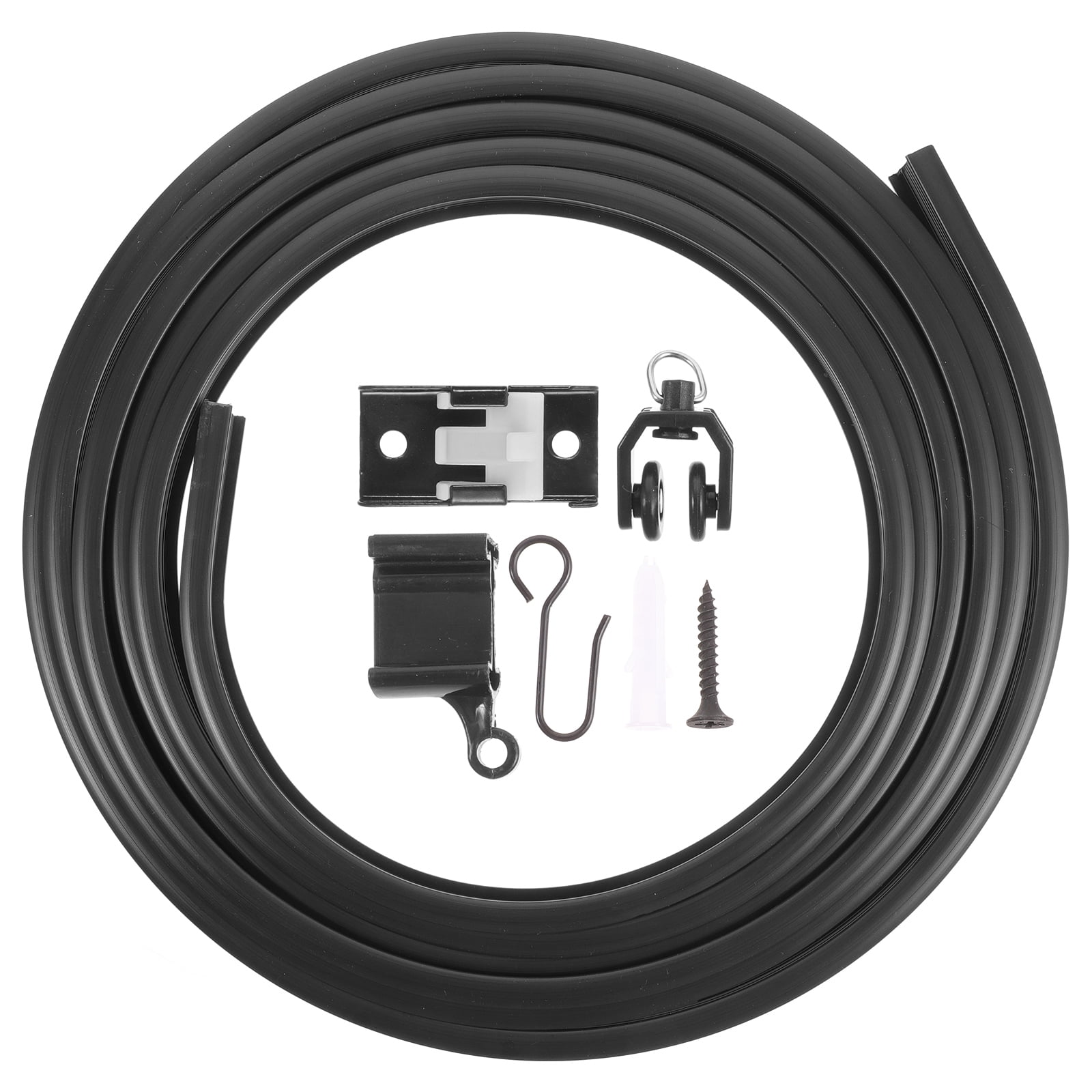 NUOLUX Curved Track Rail Black PVC Steel 1 Balcony Room Partition ...