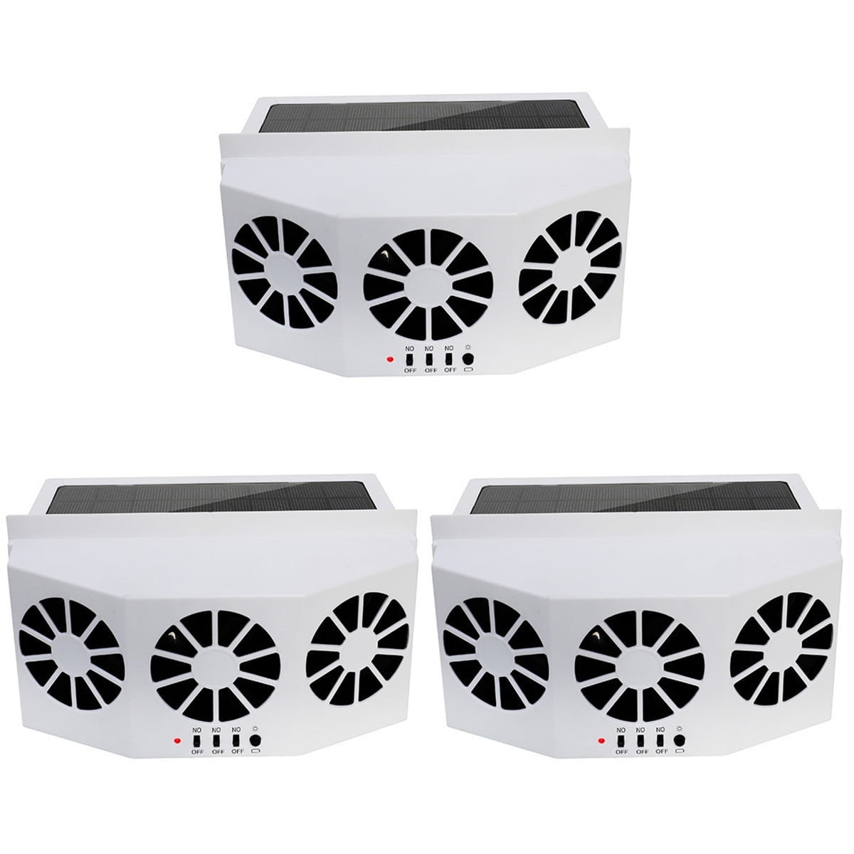 Liliping 3pcs Solar Powered Car Fan Auto Front Rear Window Solar ...