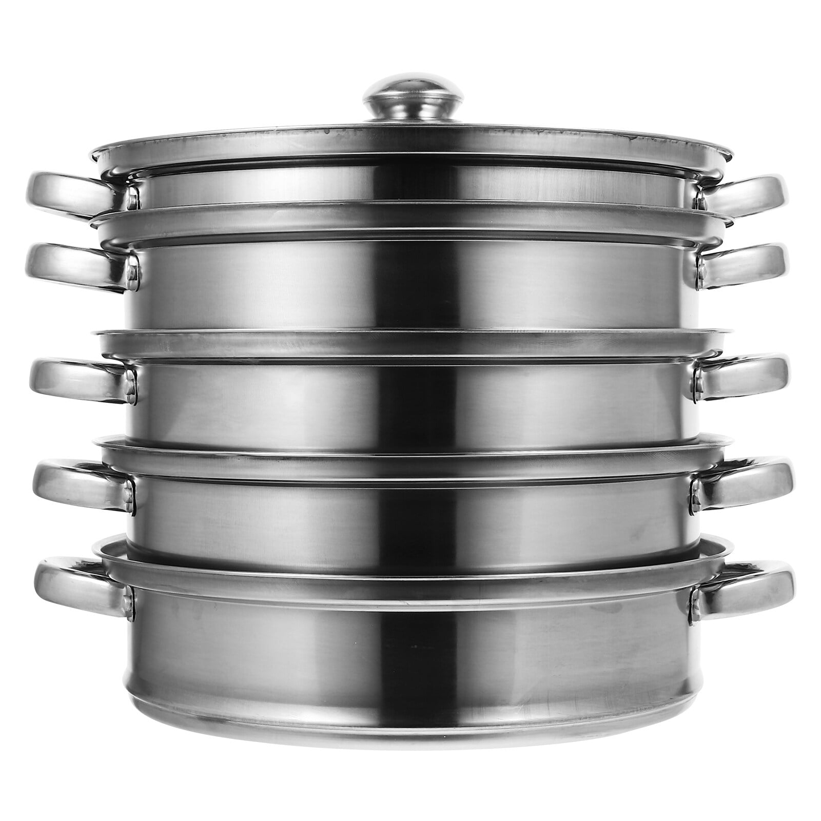 Liliping Steam Pot 5 Tier with Lid Stepped with Twin Handles Stainless ...