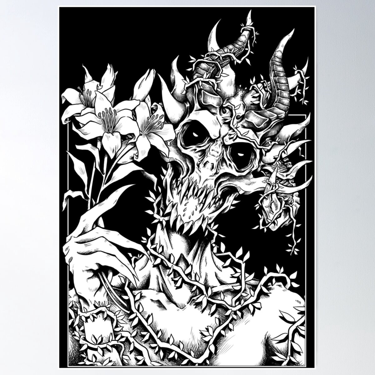 Lilium Mortis Poster Wall Art, Modern Wall Decor For Living Room ...