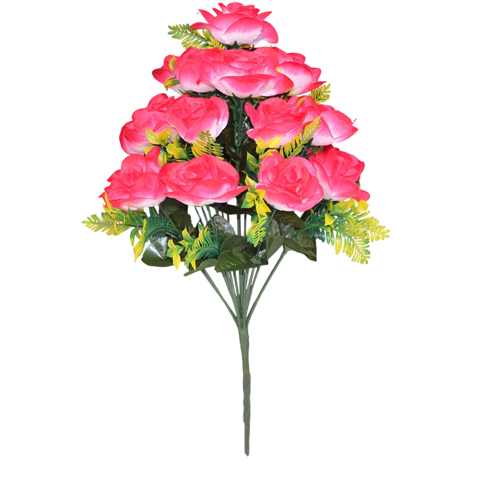 Lilixerw 18-Stem Realistic Fake Rose Bouquet,20 Inch Artificial Flowers ...